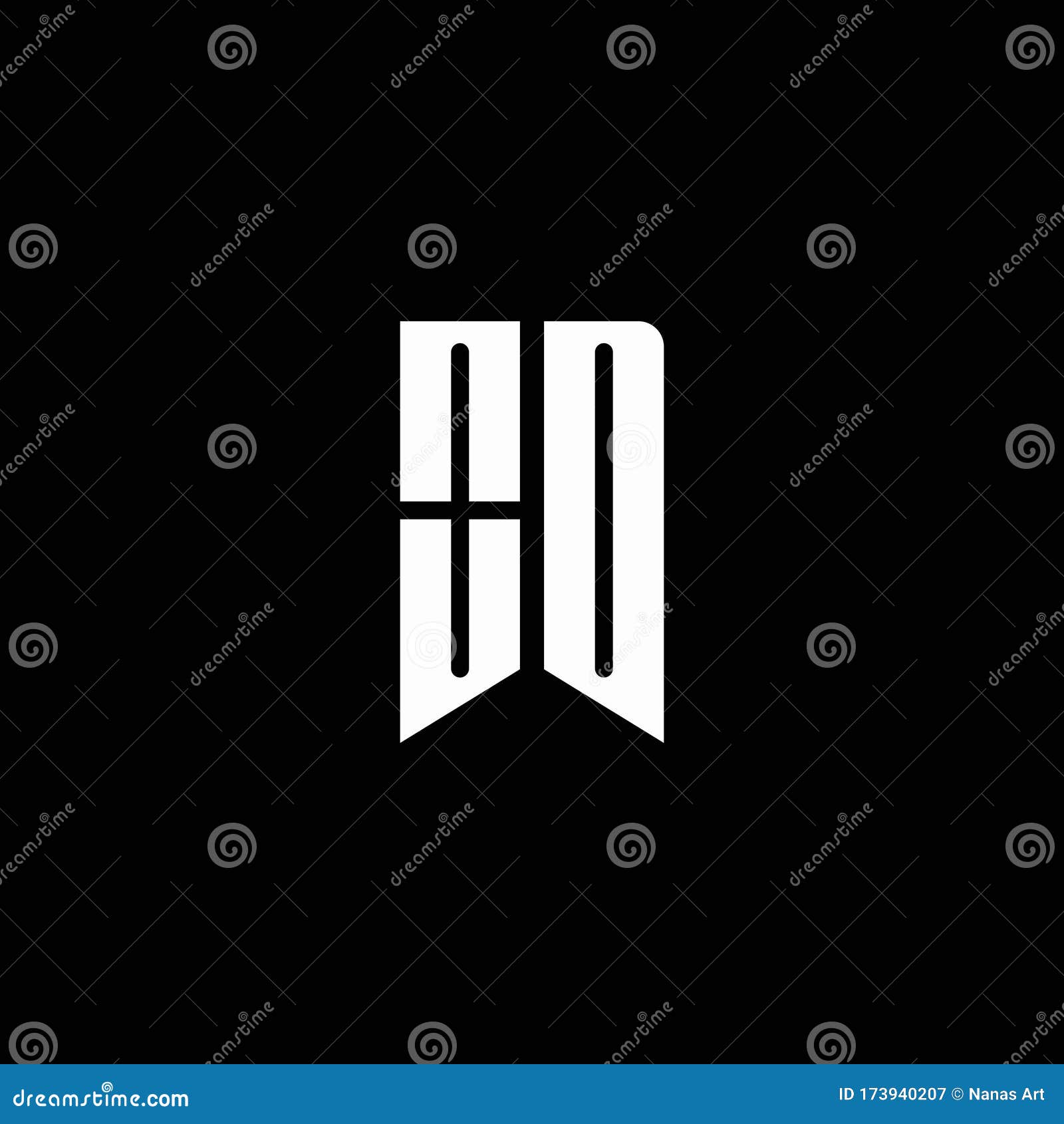 OD Logo Monogram with Emblem Style Isolated on Black Background Stock ...