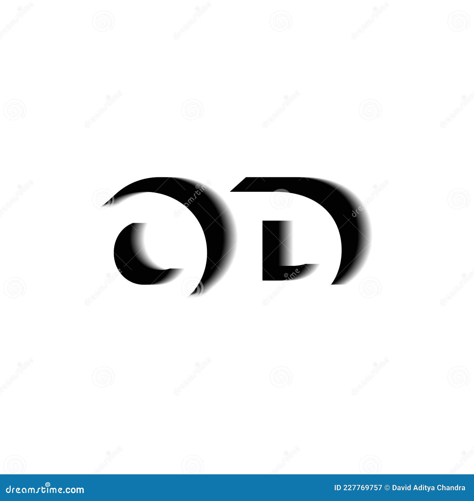 OD Monogram Shadow Shape Style Stock Vector - Illustration of logo ...