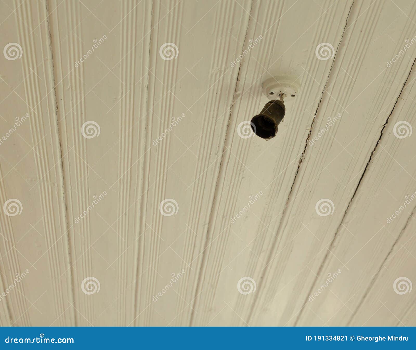 Od Style White Painted Wooden Ceiling. Old House Stock Image - Image of ...