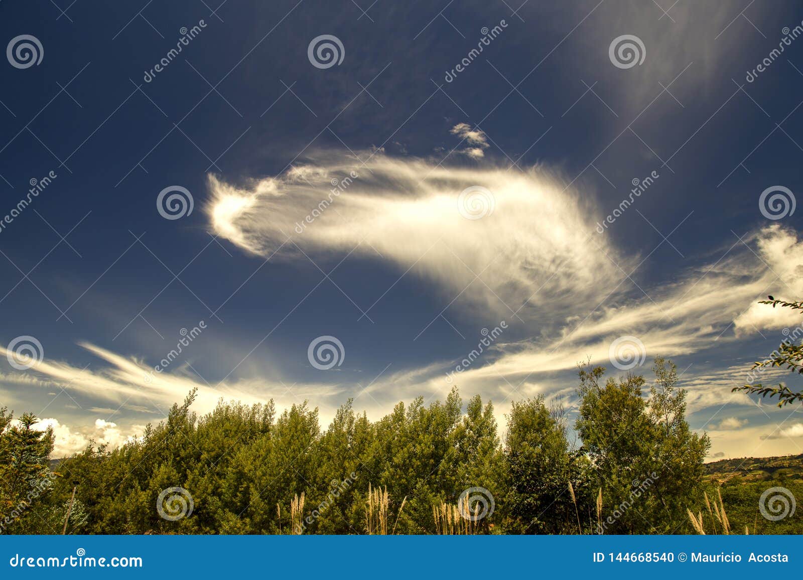 Odd Cloud Formation in the Light of the Morning Stock Photo - Image of ...