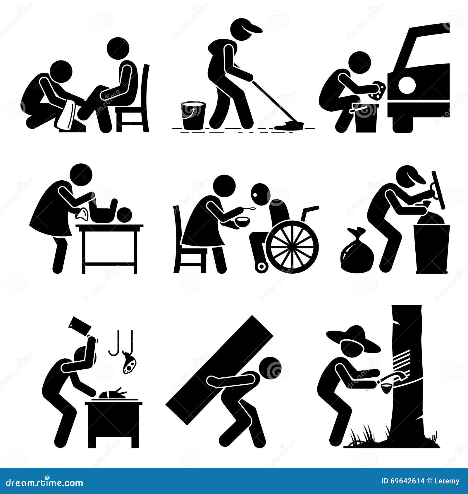 Odd Jobs Stickman Clipart vektor abbildung. Illustration von windel ...