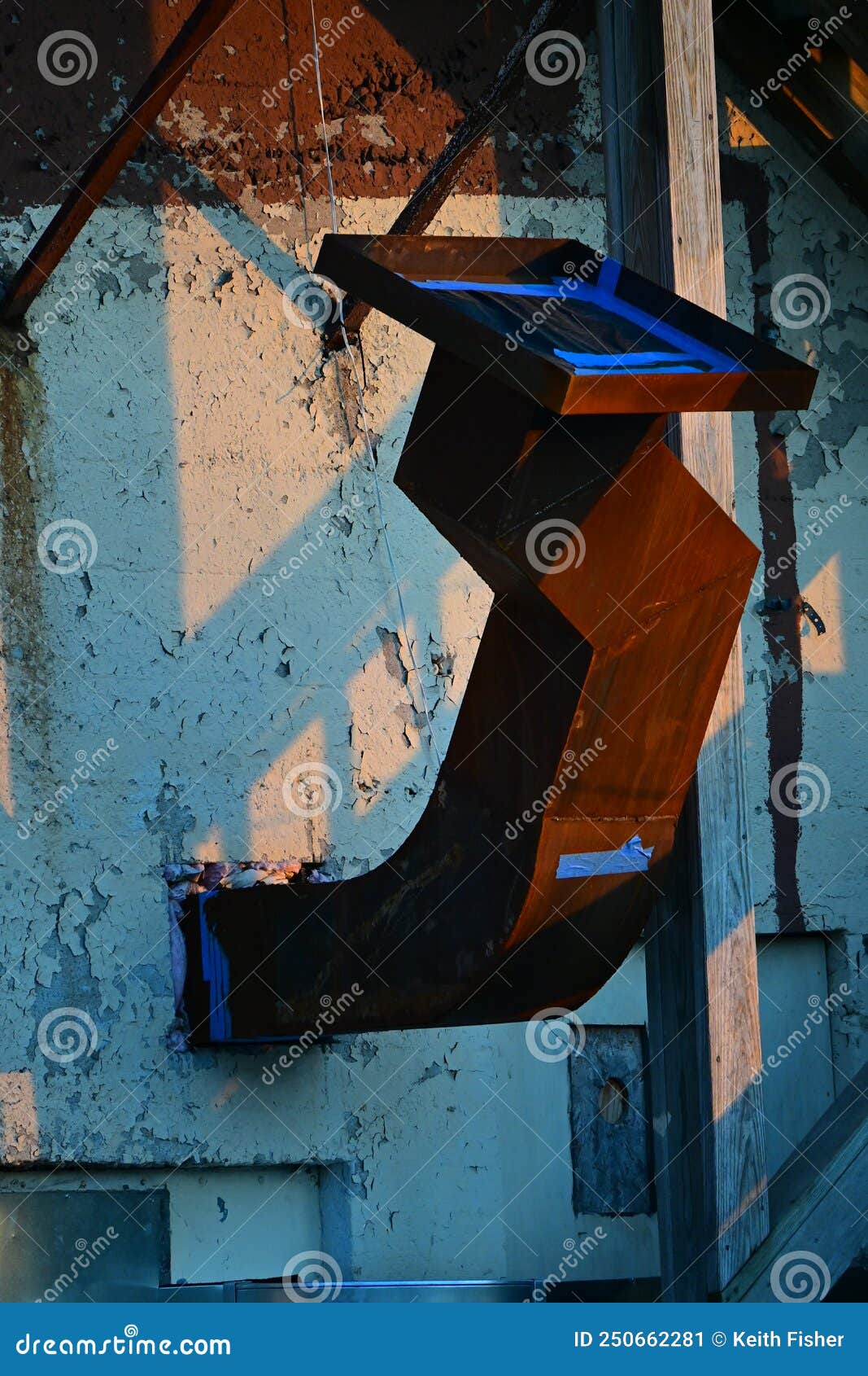Odd Shaped Smoke Stack Out of Deteriorating Building Stock Image ...