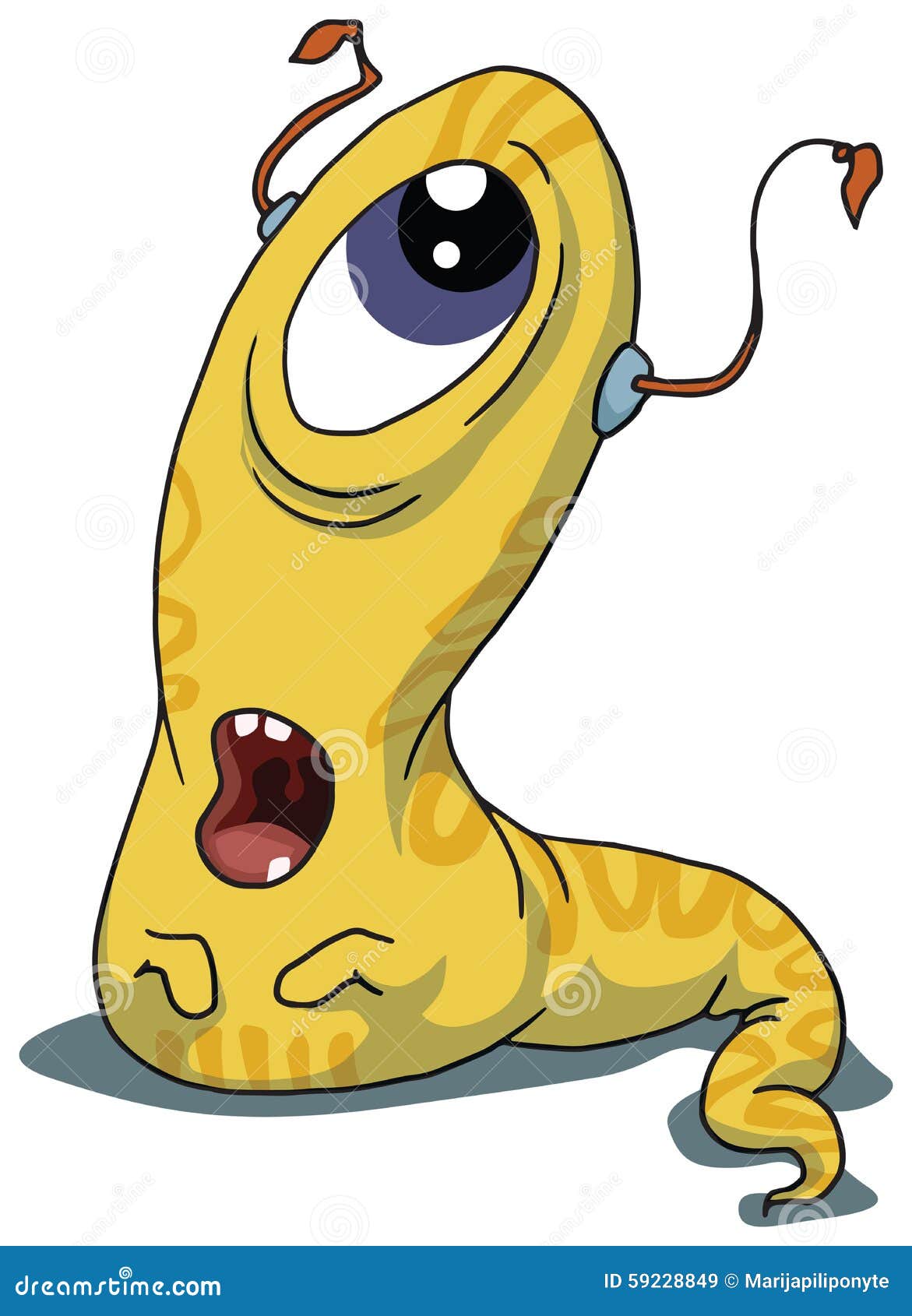 Odd Weird Alien Slug Character Cartoon Vector | CartoonDealer.com #59228849