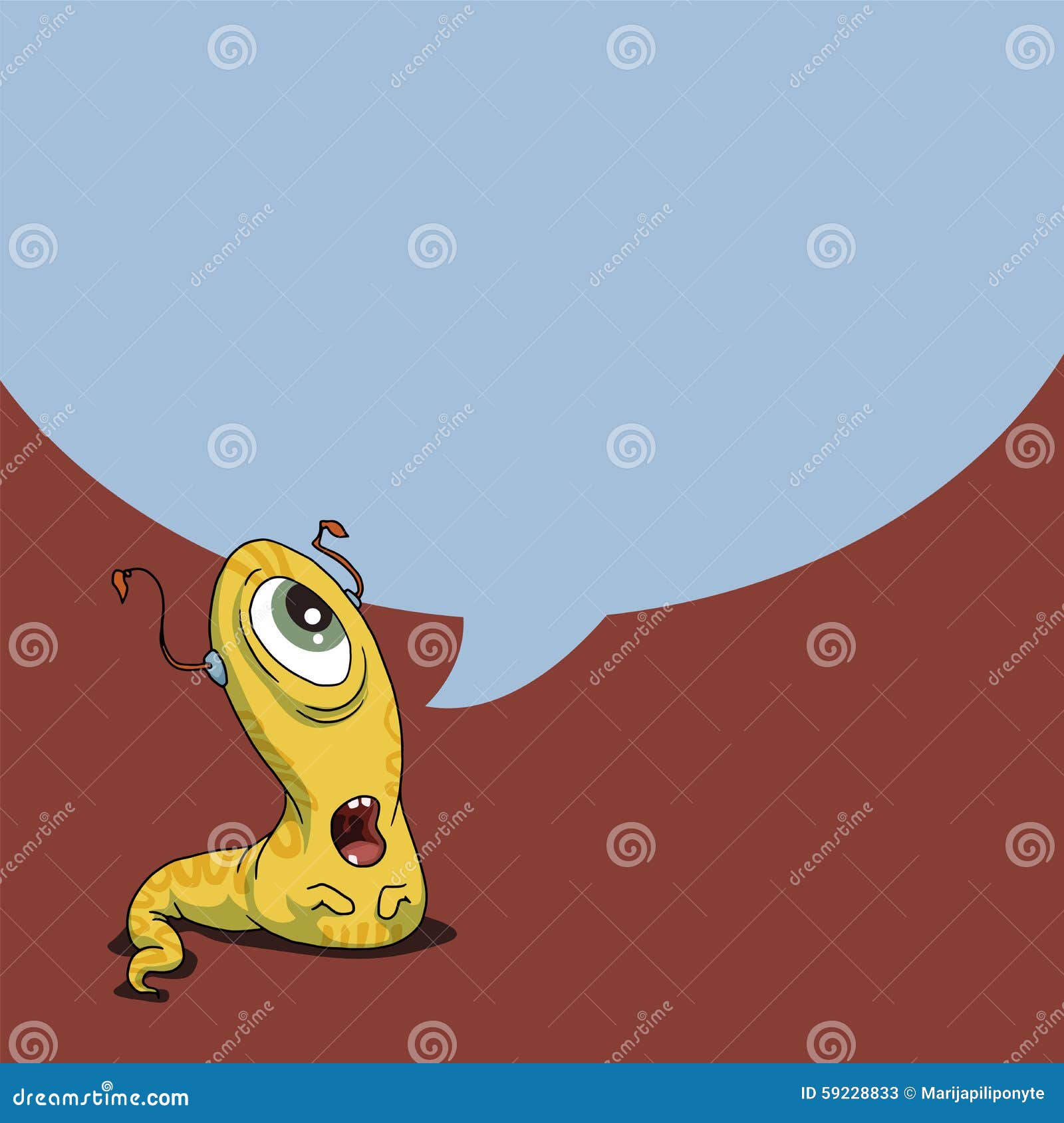 Odd Weird Alien Slug Character Cartoon Vector | CartoonDealer.com #59228849