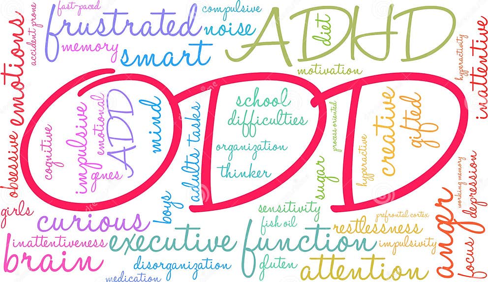 ODD Word Cloud stock illustration. Illustration of focusing - 103135906