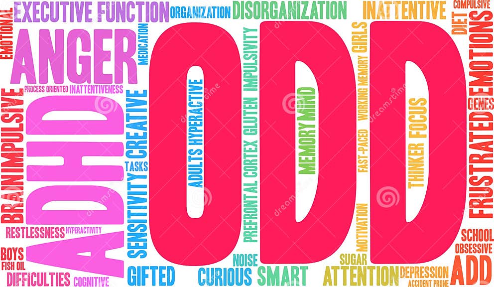 ODD Word Cloud stock illustration. Illustration of frustrated - 103136068
