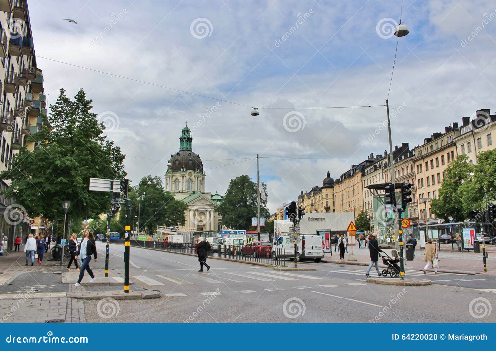 Odenplan in Stockholm editorial image. Image of sweden - 64220020