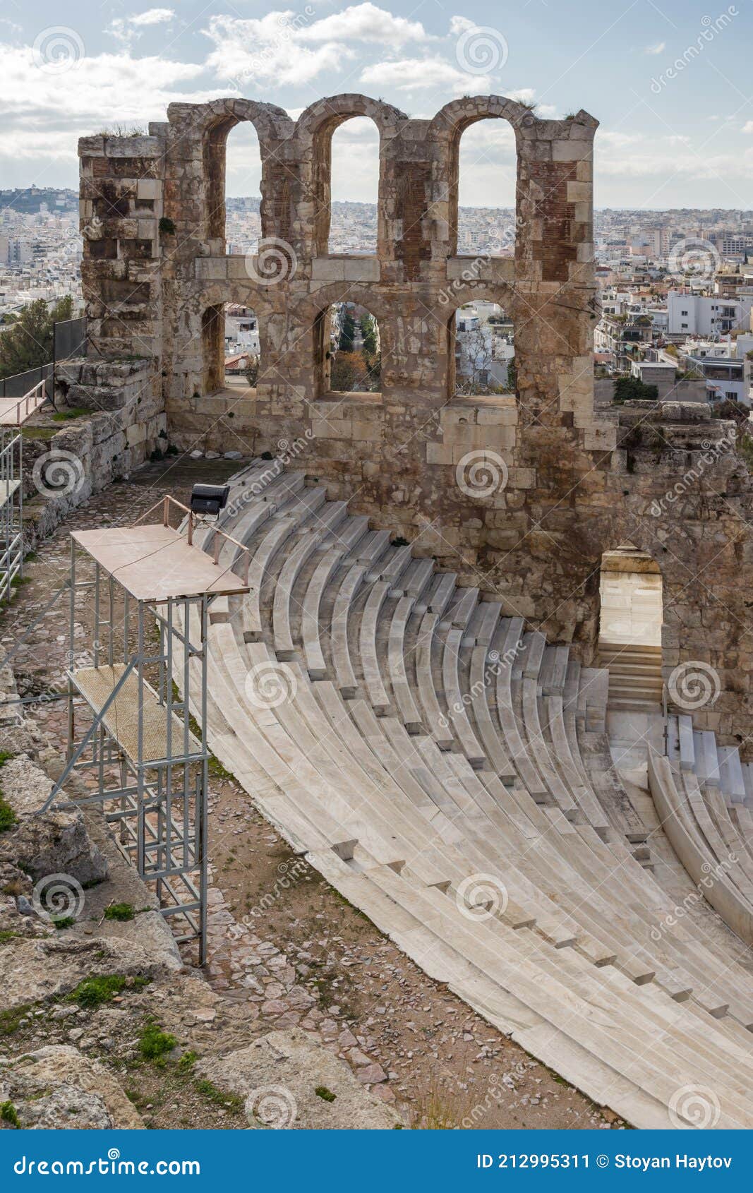 Odeon of Herodes Atticus in the Acropolis of Athens, Greece Stock Image ...
