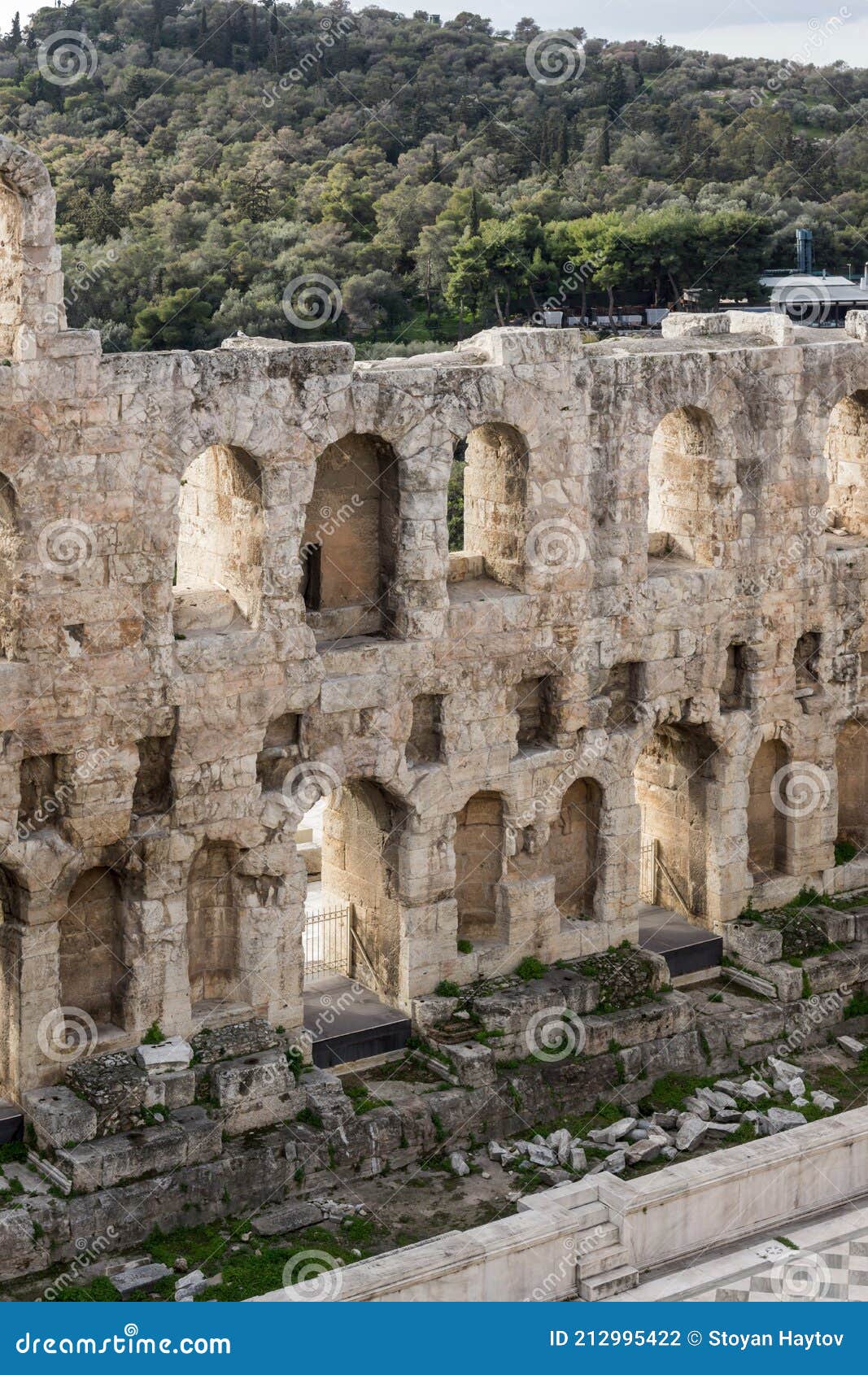 Odeon of Herodes Atticus in the Acropolis of Athens, Greece Stock Photo ...