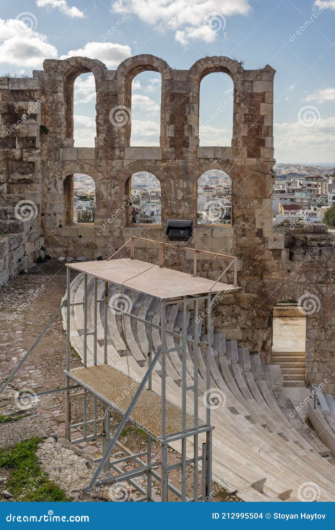 Odeon of Herodes Atticus in the Acropolis of Athens, Greece Stock Photo ...