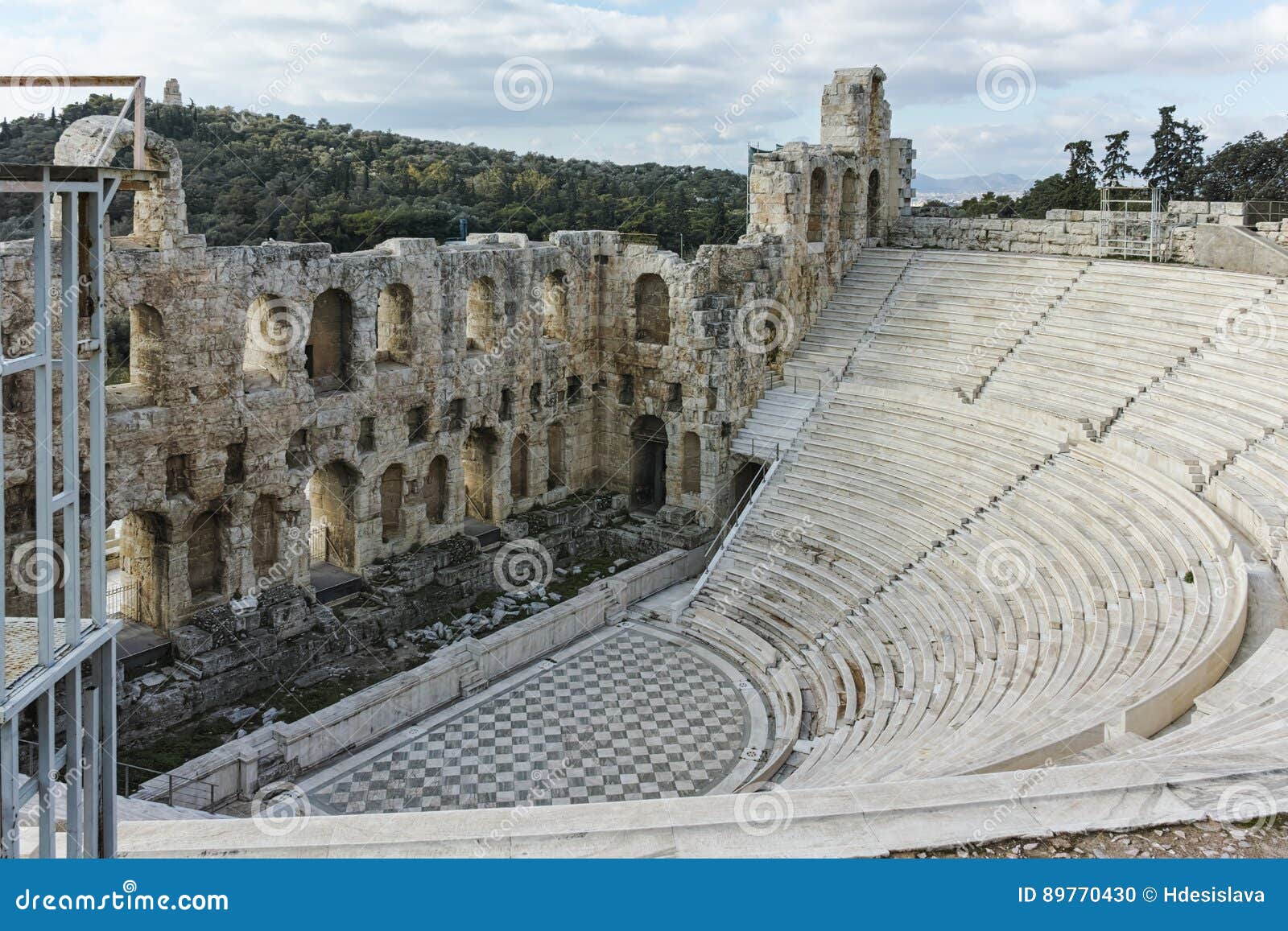 Odeon of Herodes Atticus in the Acropolis of Athens Stock Photo - Image ...