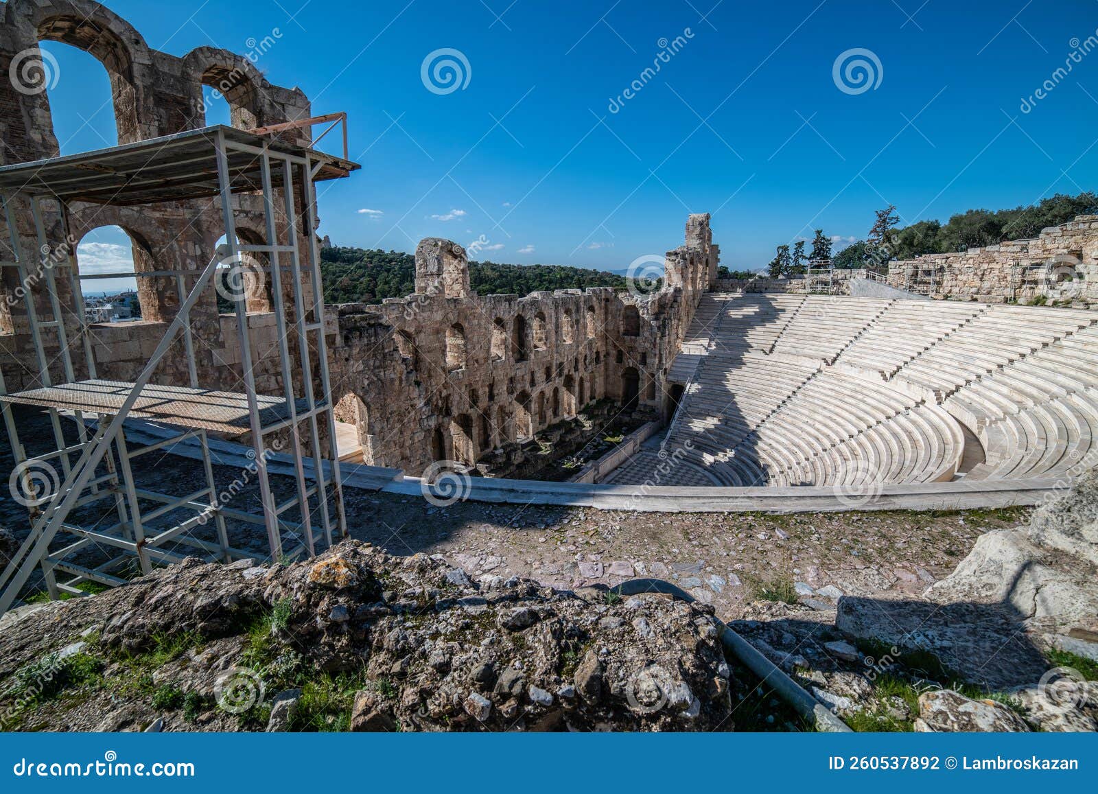 Odeon of Herodes Atticus, Acropolis of Athens Stock Photo - Image of ...