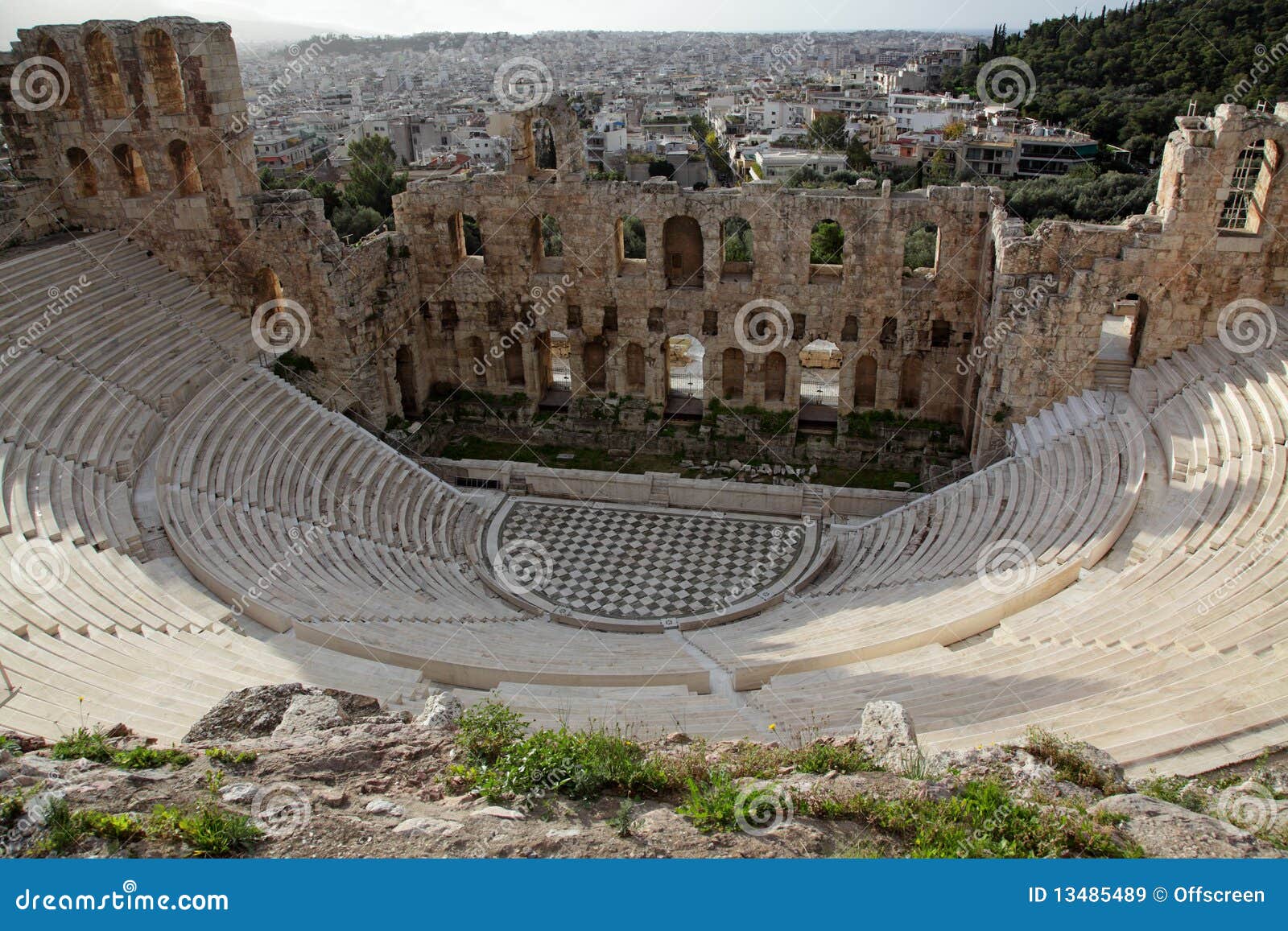 Odeon is a Stone Theatre, Acropolis of Athens Stock Image - Image of ...