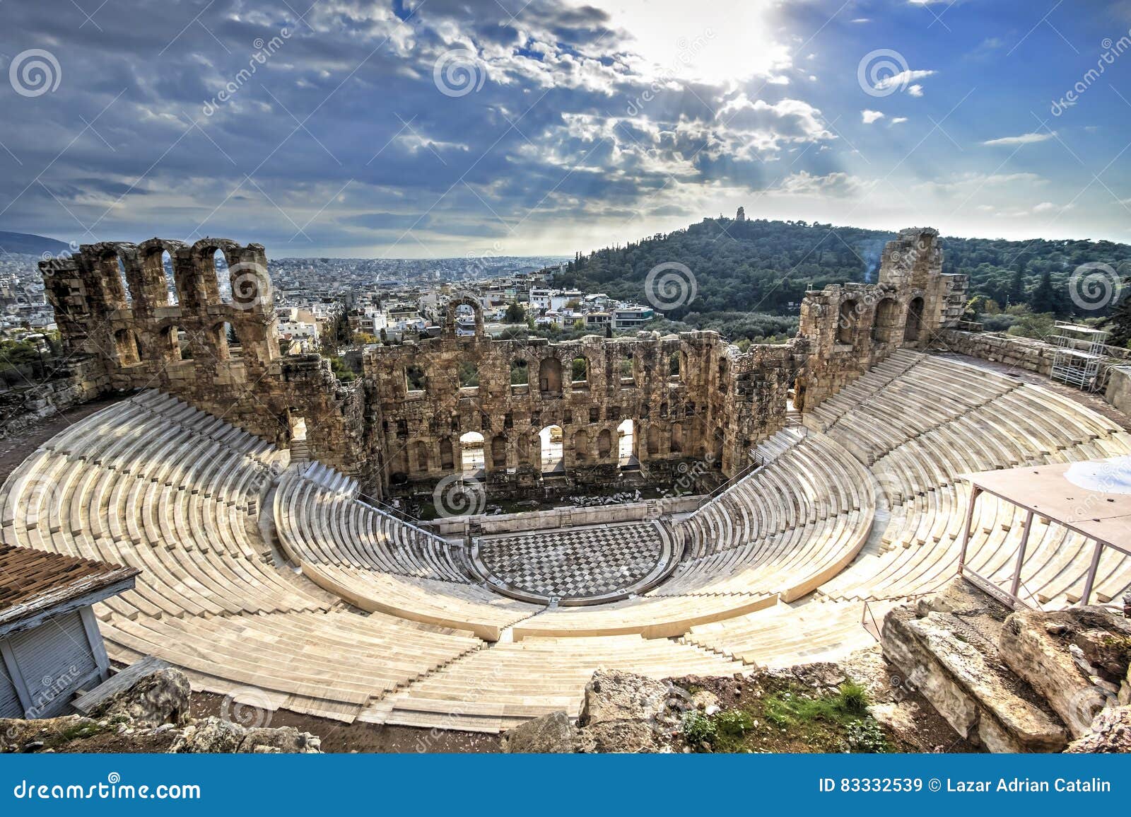Odeon Theatre in Athens, Greece Stock Image - Image of greek, stage ...