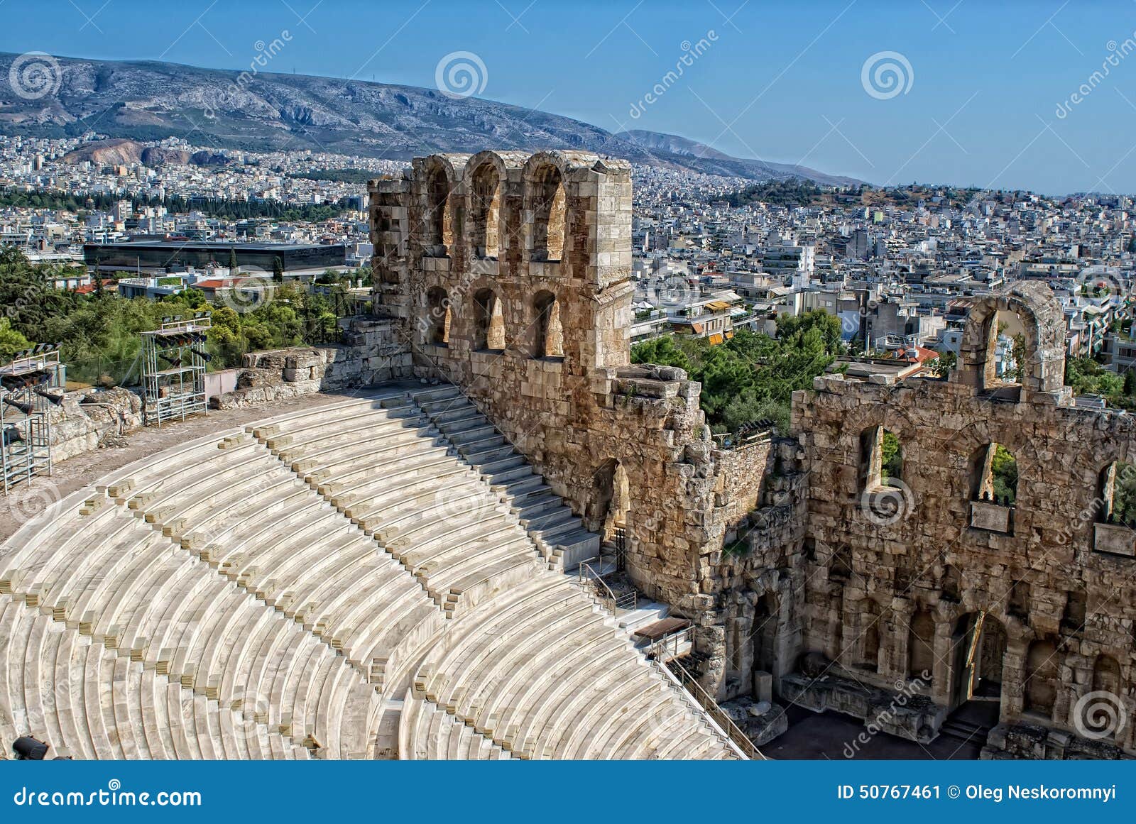 The Odeon Theatre at Athens, Greece. Stock Image - Image of ...
