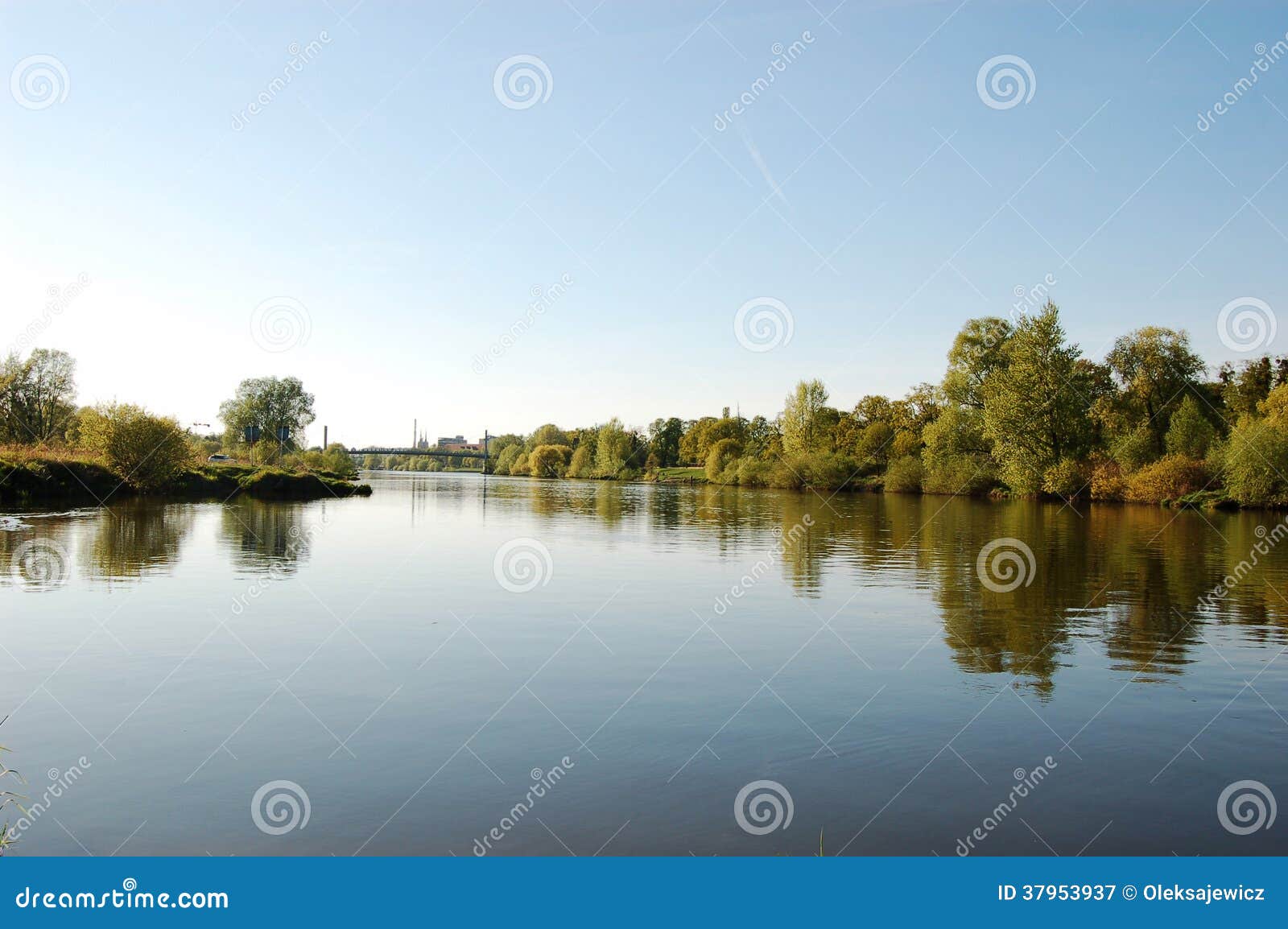 Oder river near Wroclaw stock image. Image of lower, city - 37953937