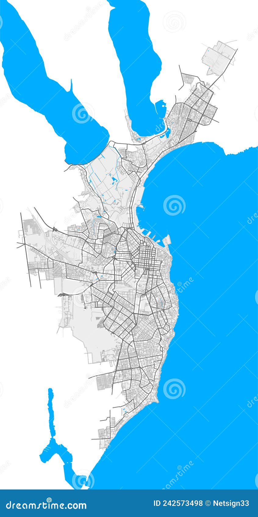 Odessa Map Vector Poster Highly Detailed Map In Patriotic Yellow Blue ...