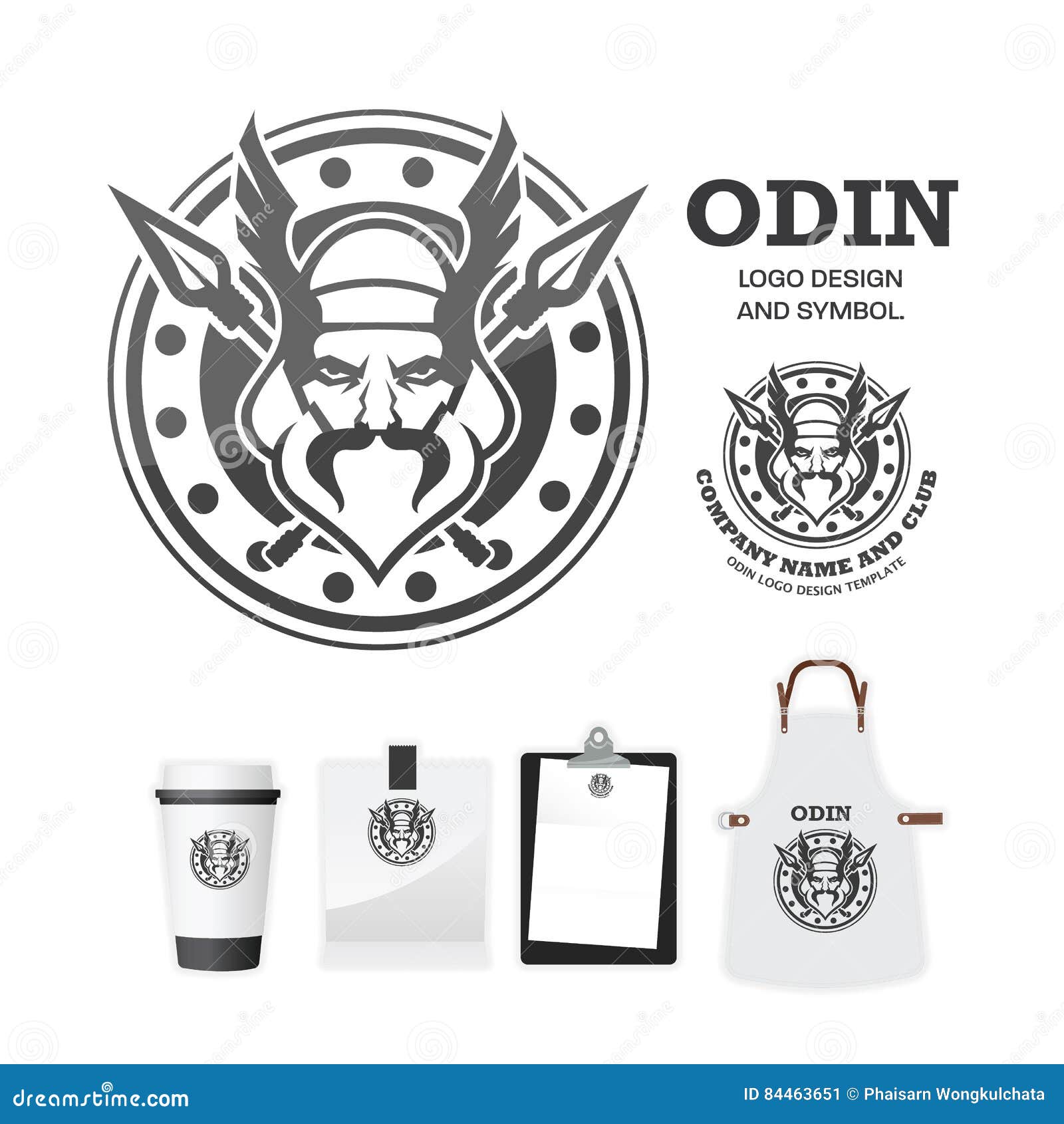 Odin Gods Vector Logo Design Template. Stock Vector - Illustration of ...