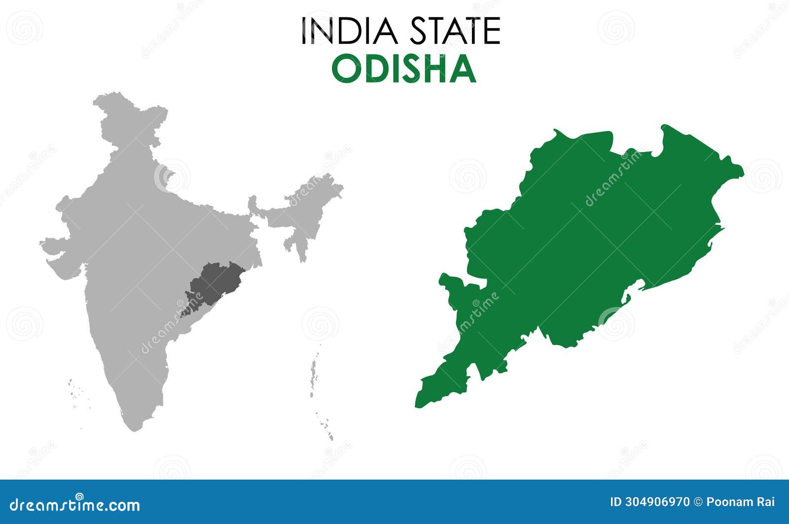Odisha Map of Indian State. Odisha Map Vector Illustration Stock Vector ...