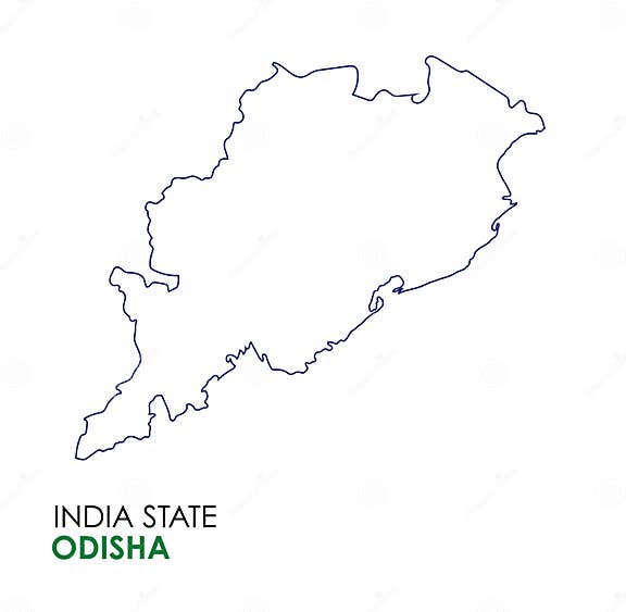 Odisha Map of Indian State. Odisha Map Vector Illustration Stock Vector ...