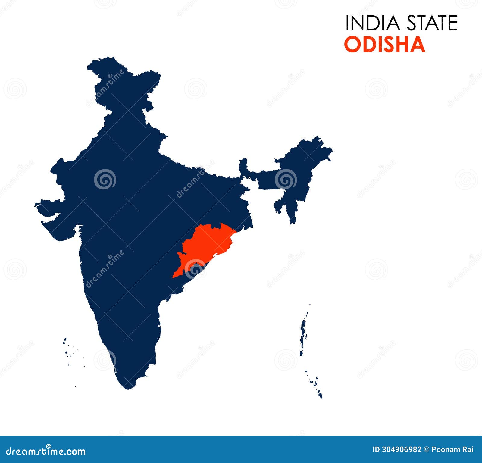 Odisha Map of Indian State. Odisha Map Vector Illustration Stock Vector ...