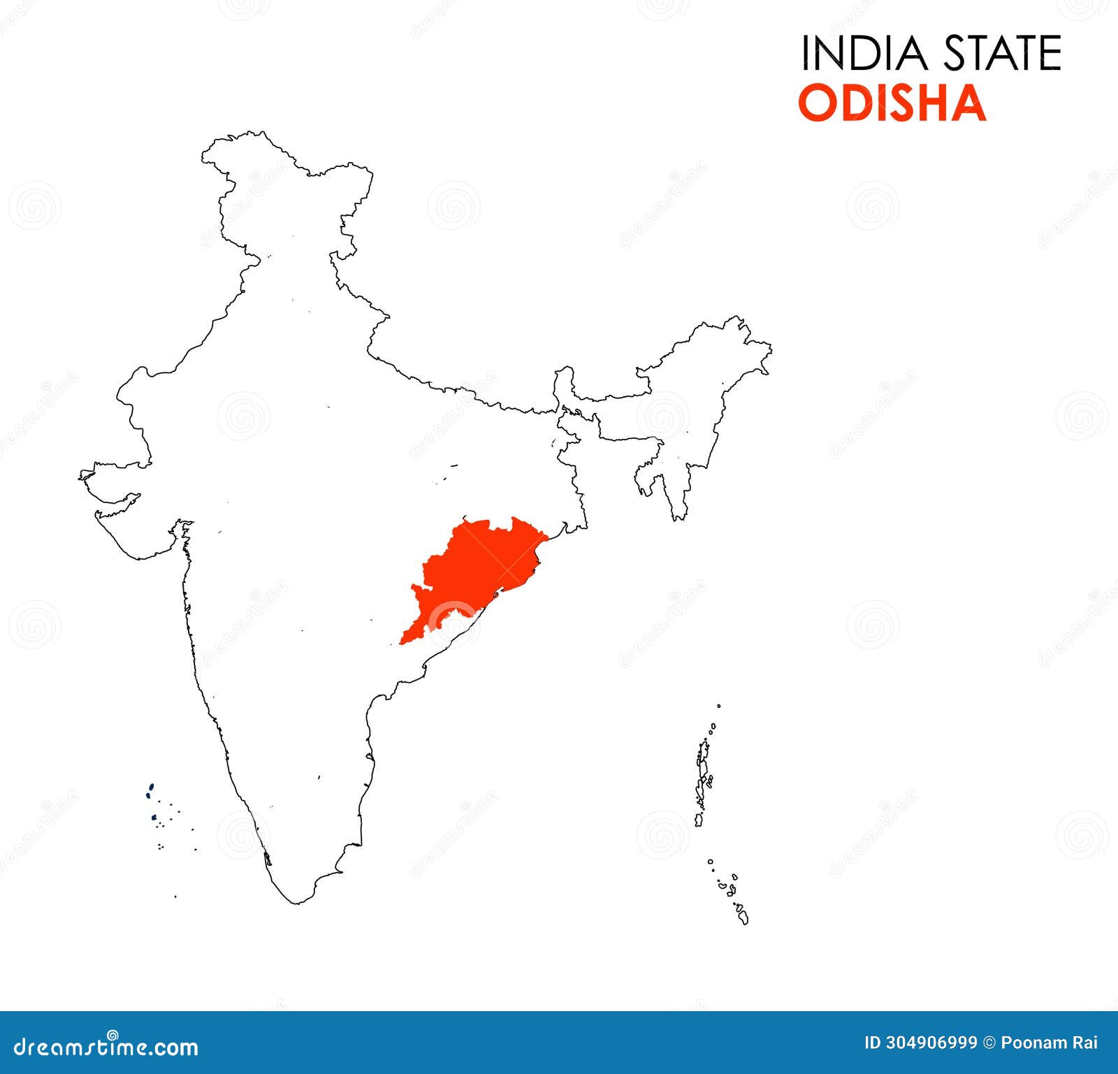 Odisha Map Of Indian State. Odisha Map Vector Illustration. Odisha ...