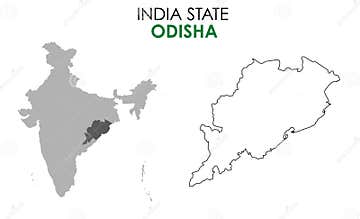 Odisha Map of Indian State. Odisha Map Vector Illustration Stock ...