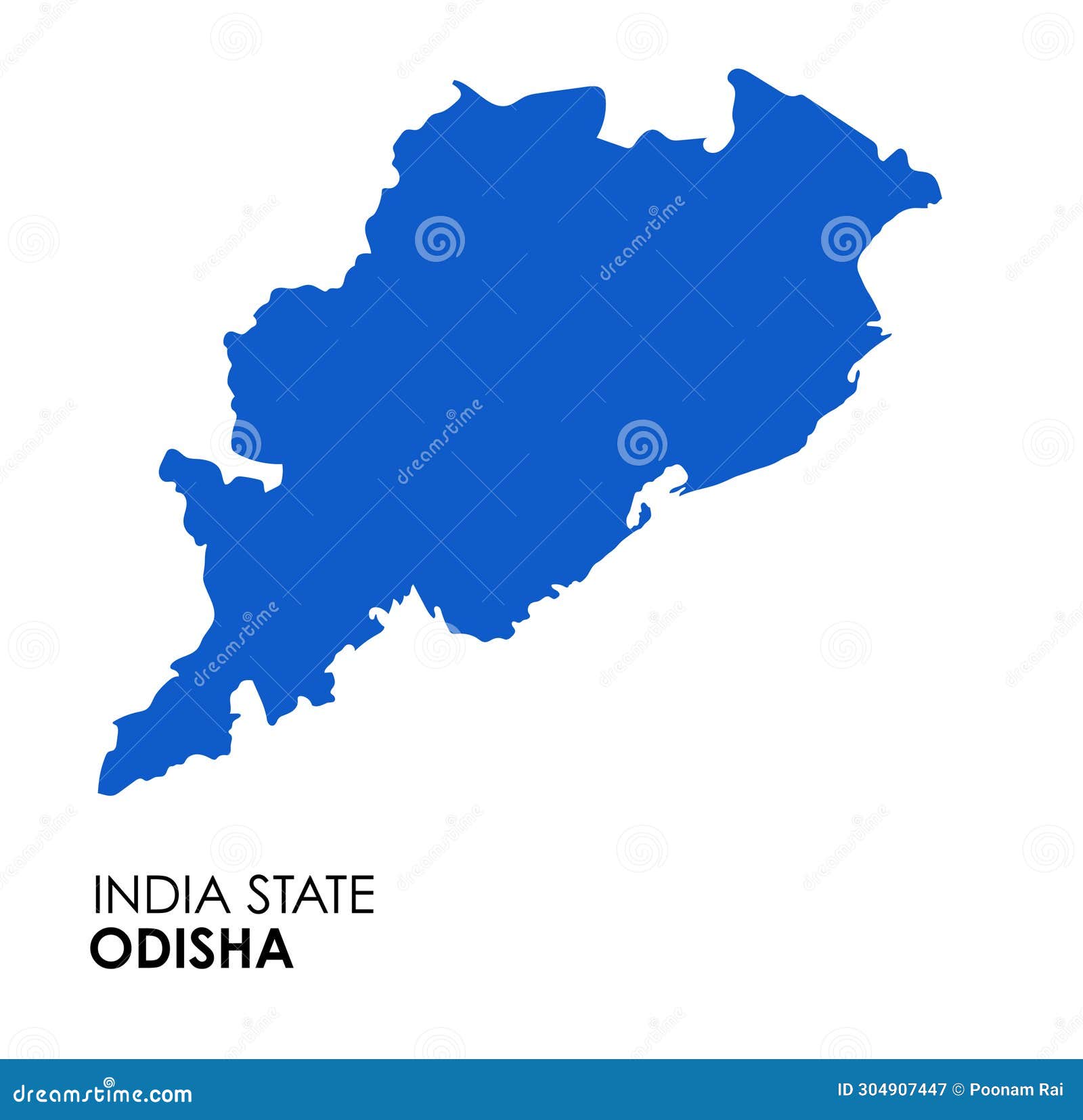 Odisha Map Of Indian State Odisha Map Vector Illustration Odisha Vector Map On White