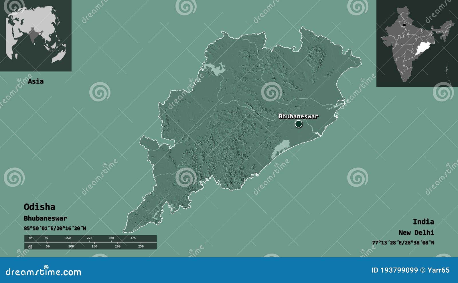 Odisha, State of India,. Previews. Administrative Stock Illustration ...