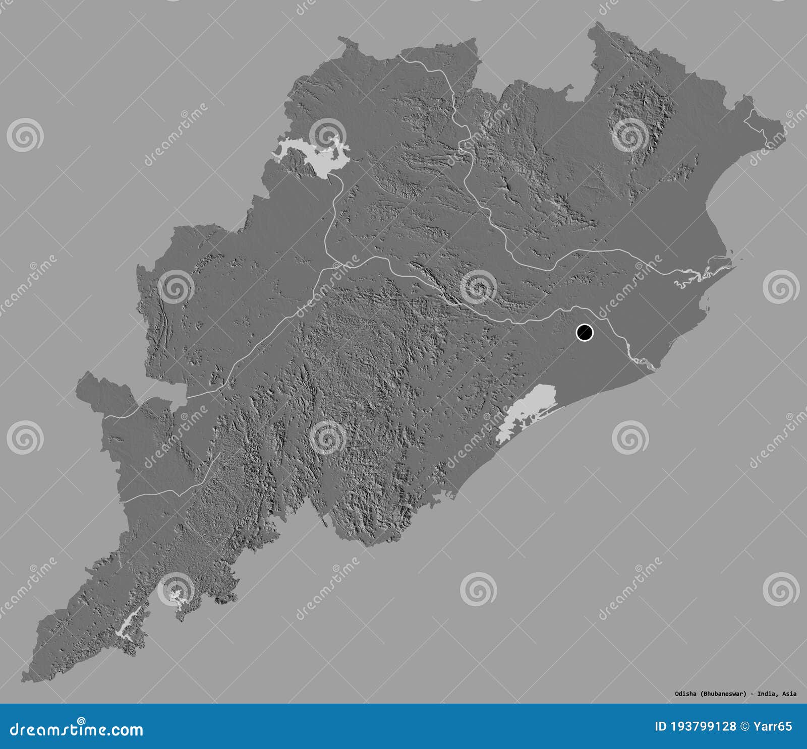 Odisha, State of India, on Solid. Bilevel Stock Illustration ...