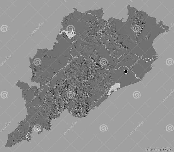 Odisha, State of India, on Solid. Bilevel Stock Illustration ...