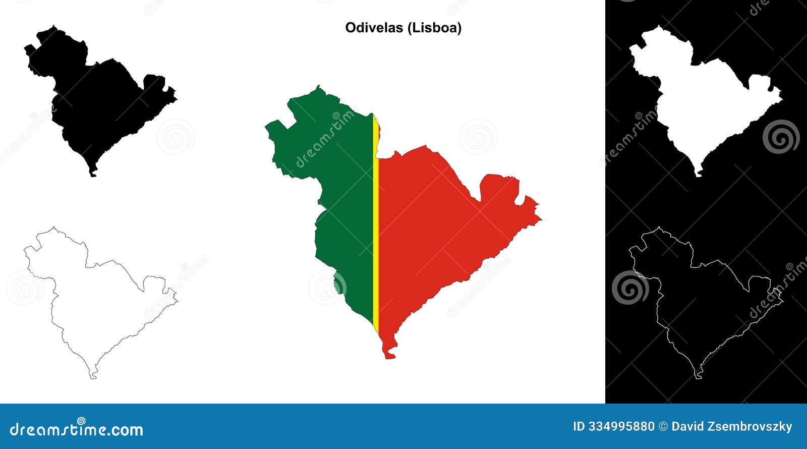 Odivelas outline map stock illustration. Illustration of silhouette ...
