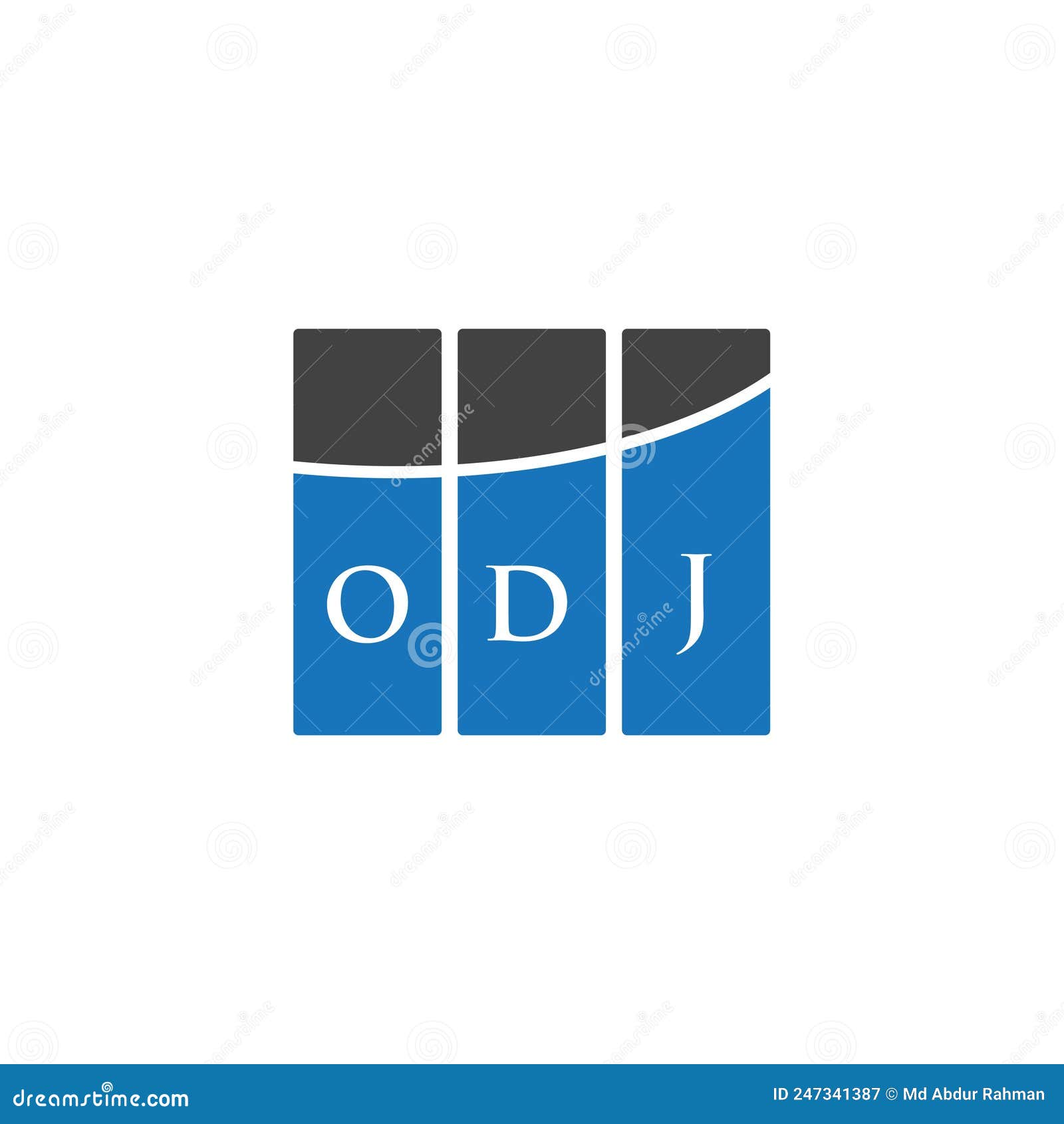ODJ Letter Logo Design on WHITE Background. ODJ Creative Initials ...