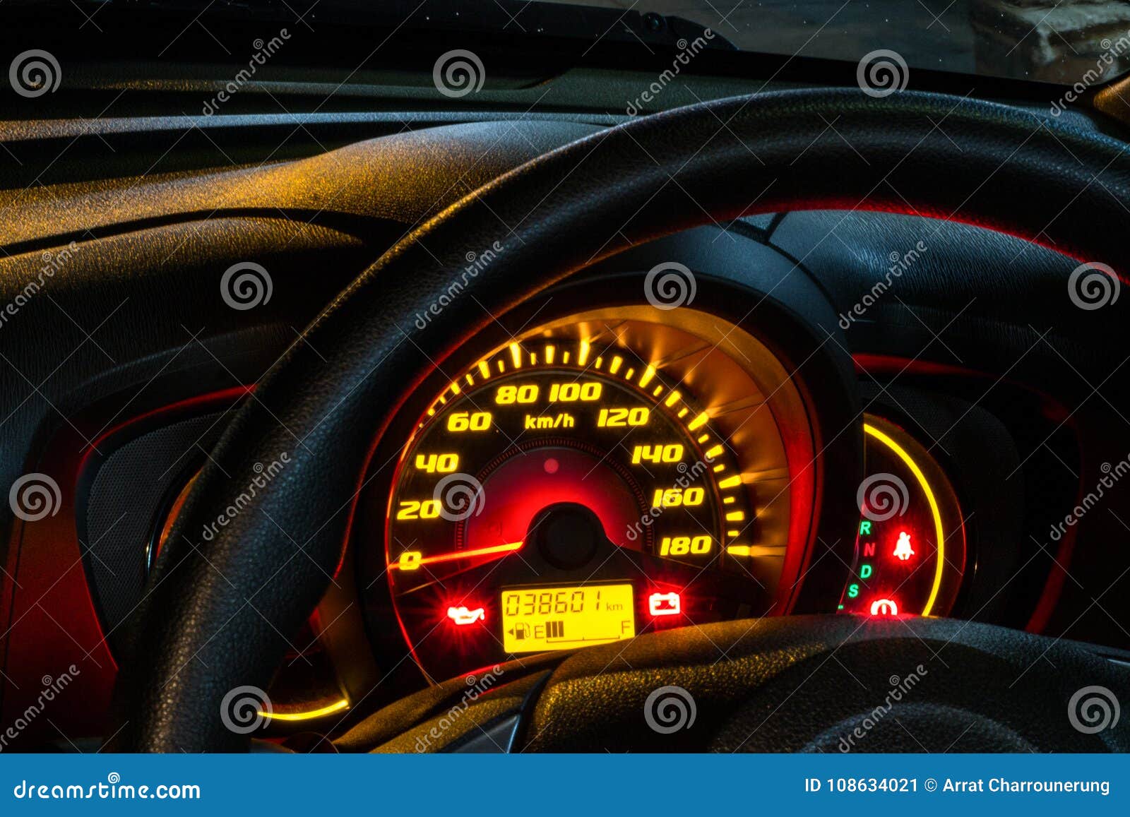 Odometer Speed Gauge in Car Stock Image - Image of admonish, mind ...