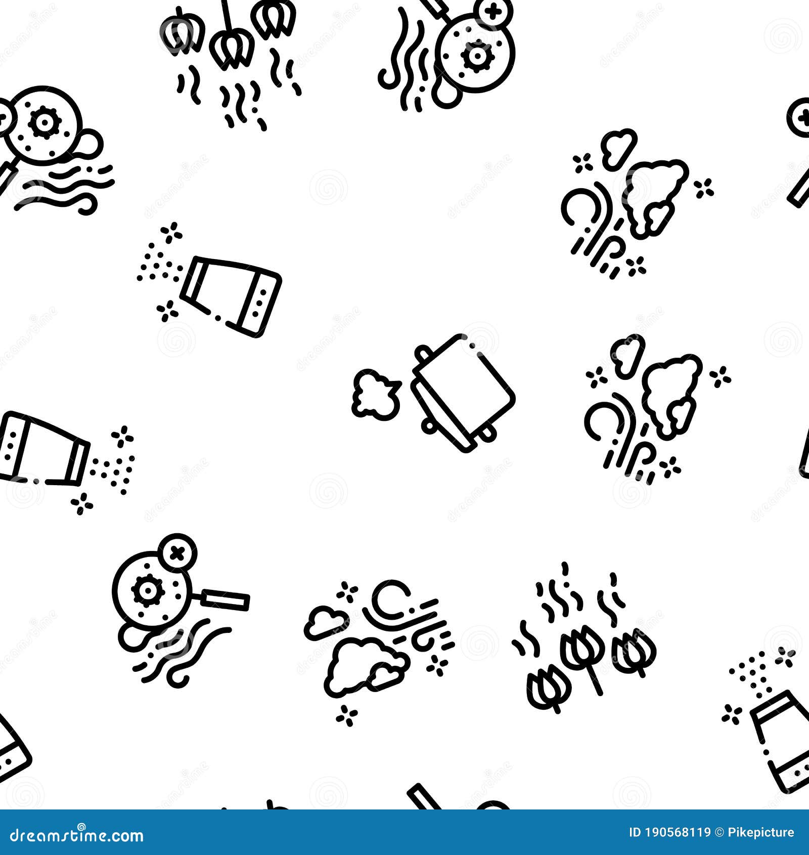 Odor Aroma and Smell Seamless Pattern Vector Stock Vector ...