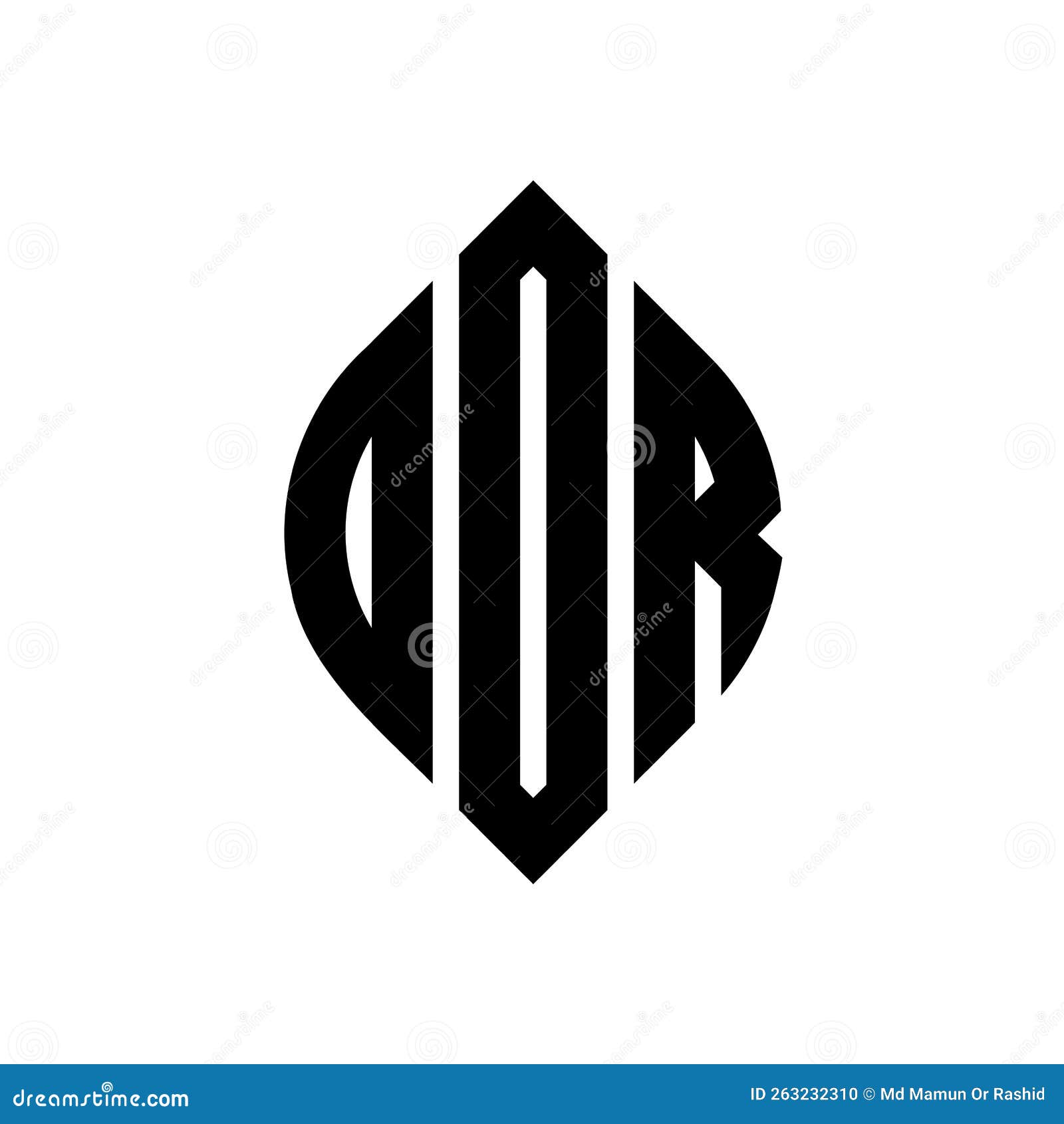 ODR Circle Letter Logo Design with Circle and Ellipse Shape. ODR ...