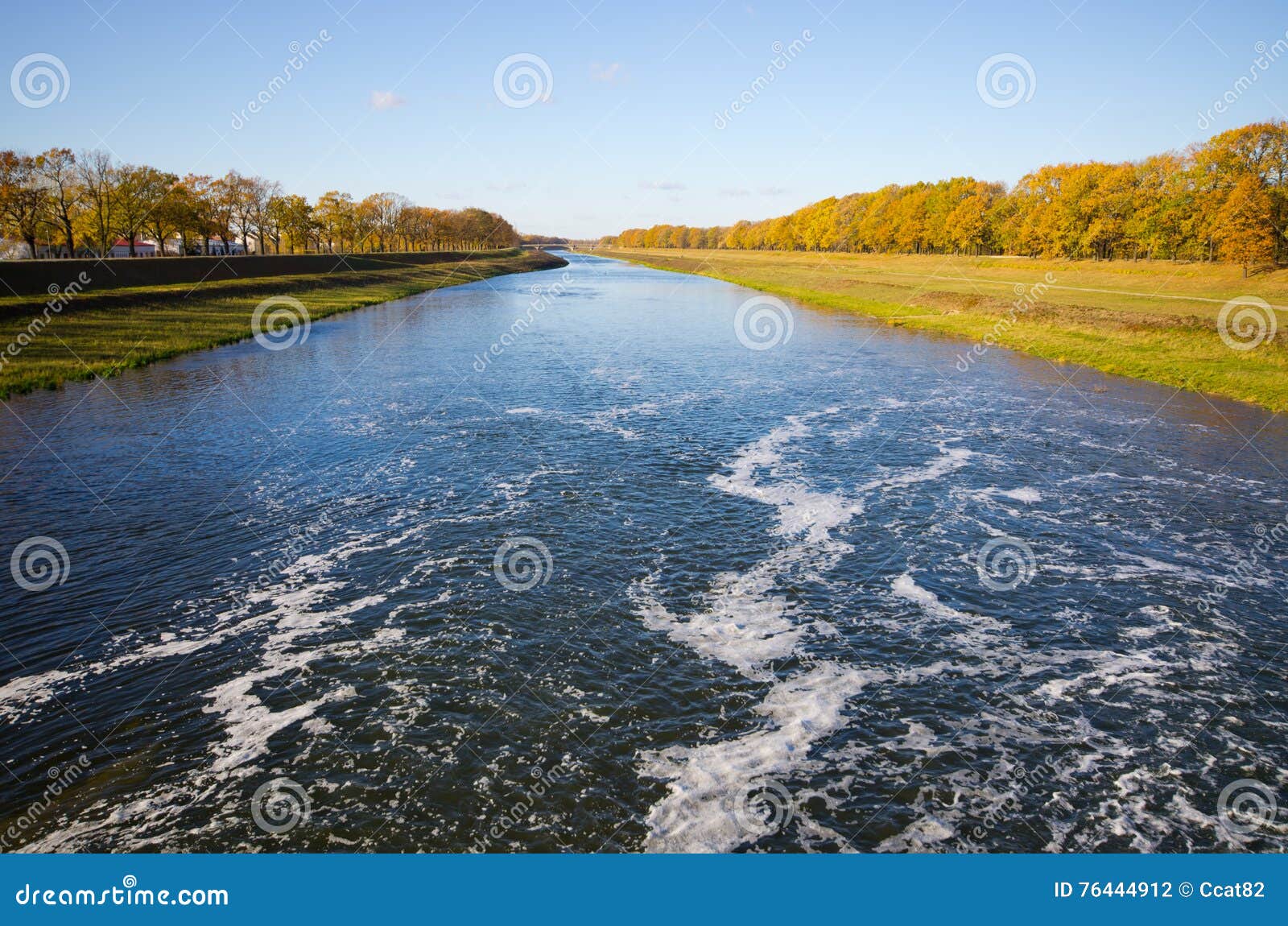 Odra River during the Autumn - Poland Stock Photo - Image of fall ...