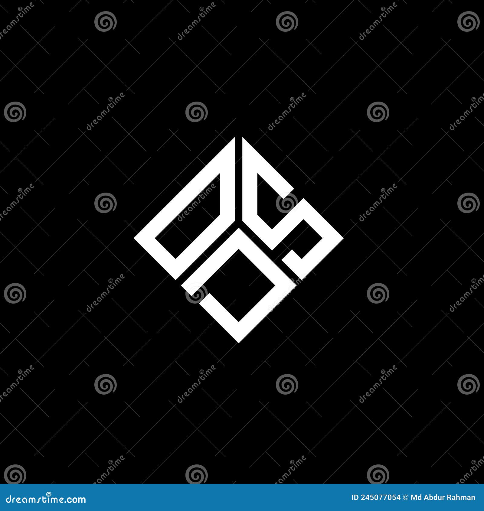 ODS Letter Logo Design on Black Background. ODS Creative Initials ...