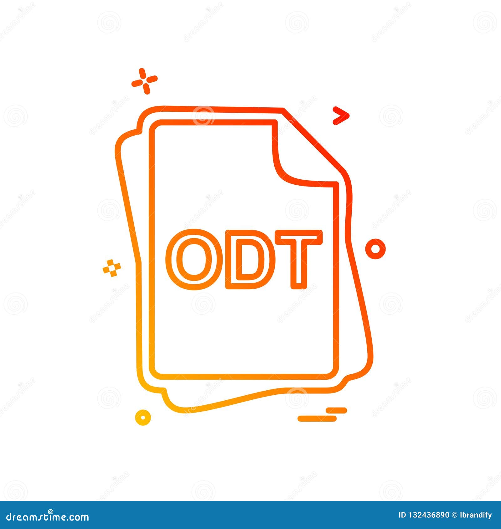 ODT File Type Icon Design Vector Stock Vector - Illustration of ...