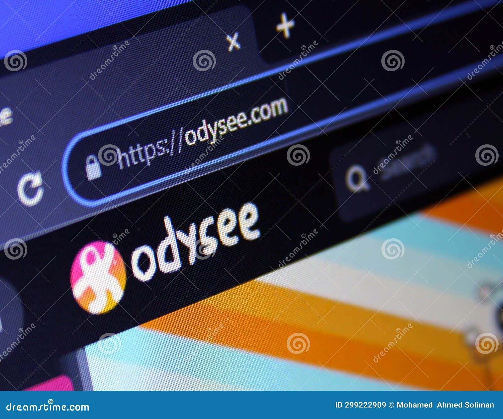 ODYSEE video platform logo editorial stock image. Illustration of site ...