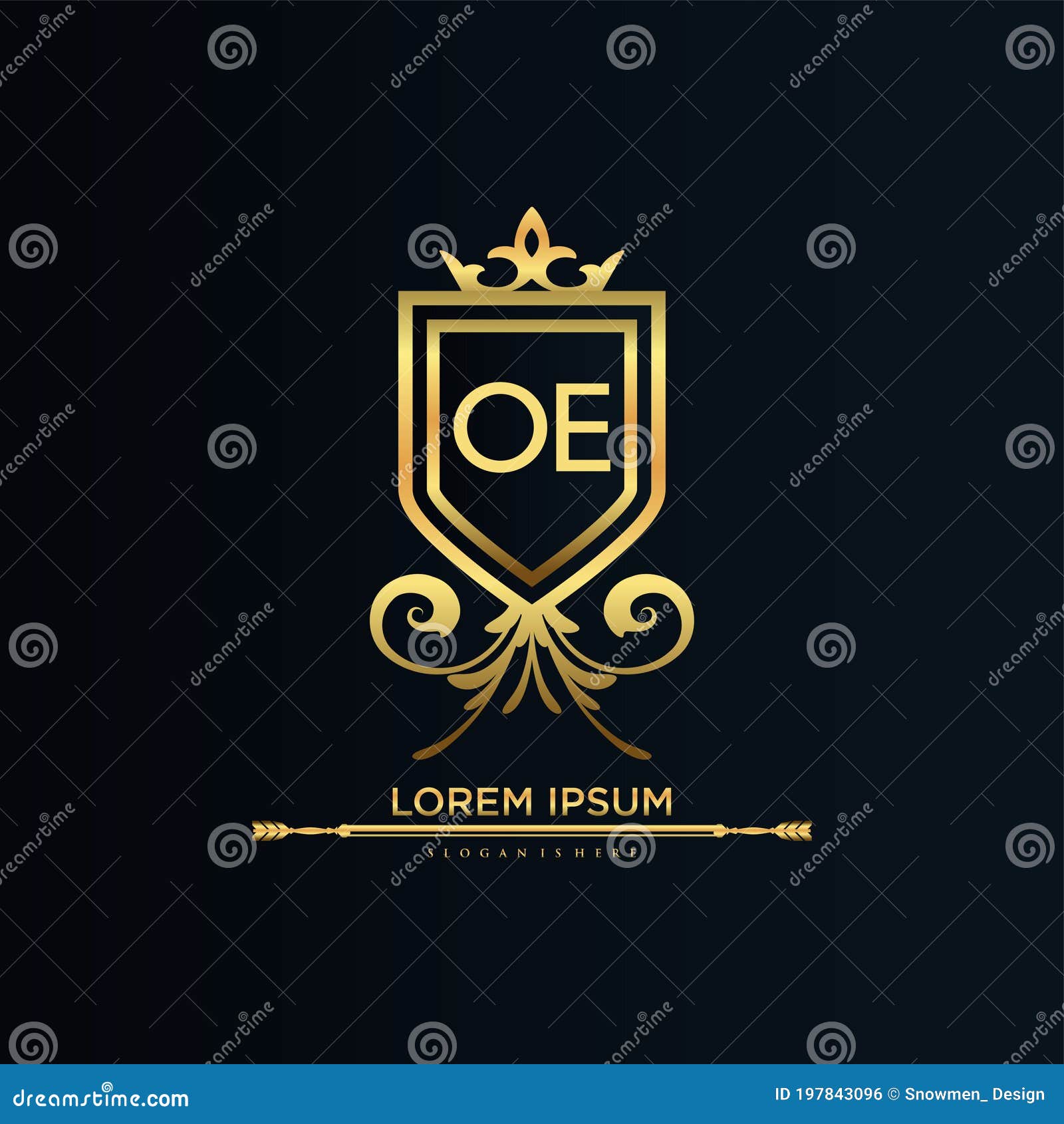 OE Letter Initial with Royal Template.elegant with Crown Logo Vector ...