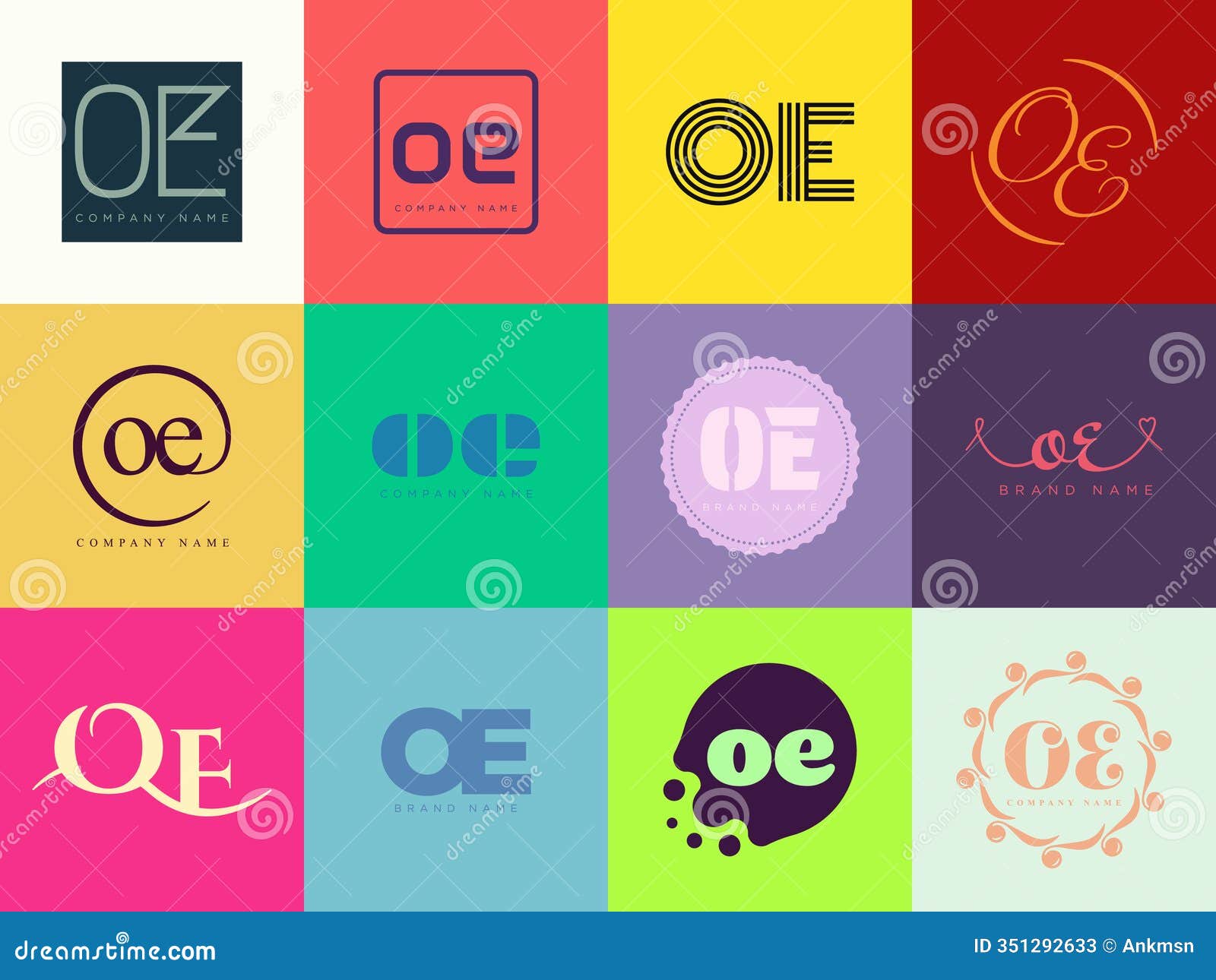OE Logo Company Template. Letter O and E Logotype Stock Illustration ...