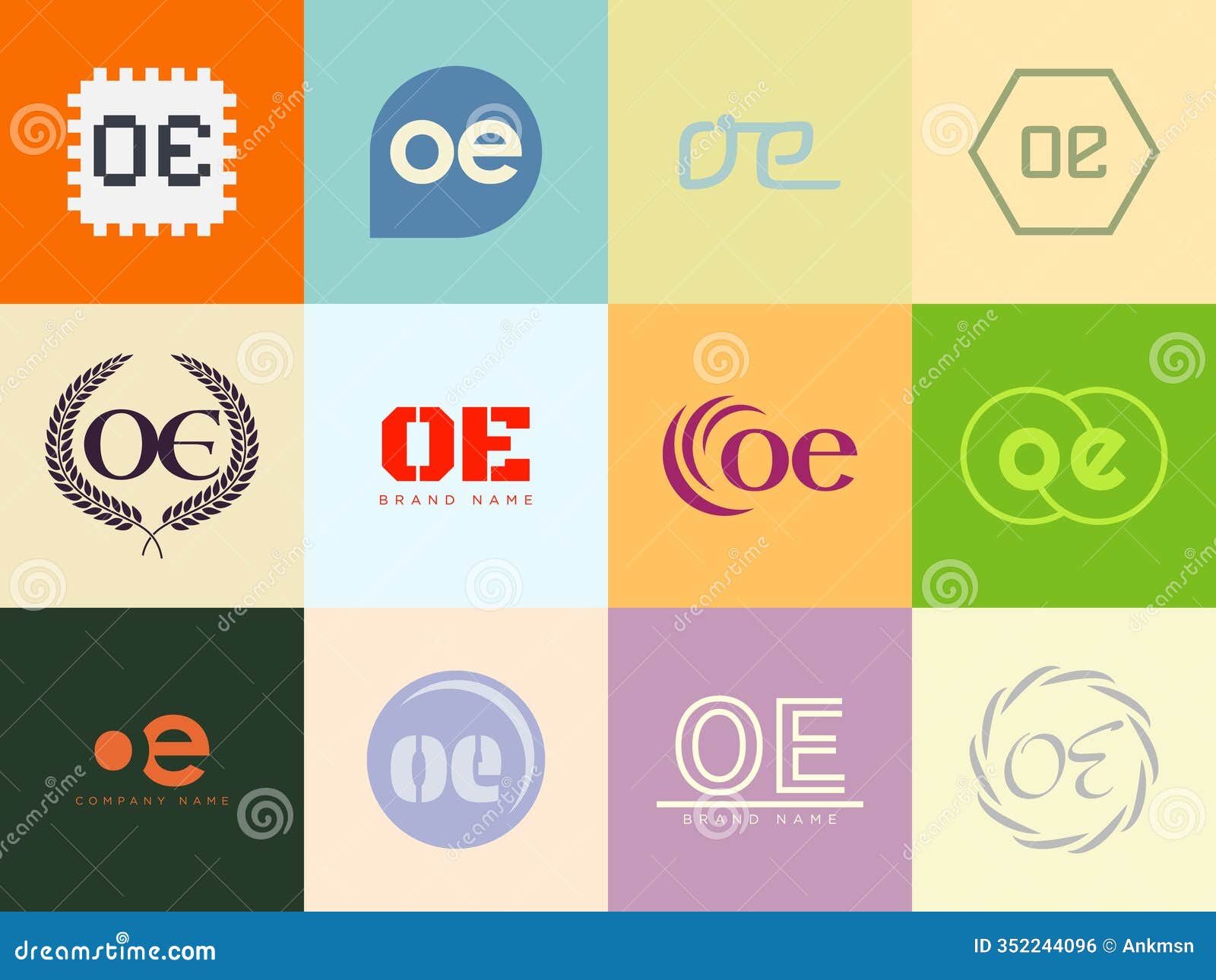 OE Logo Company Template. Letter O and E Logotype Stock Illustration ...