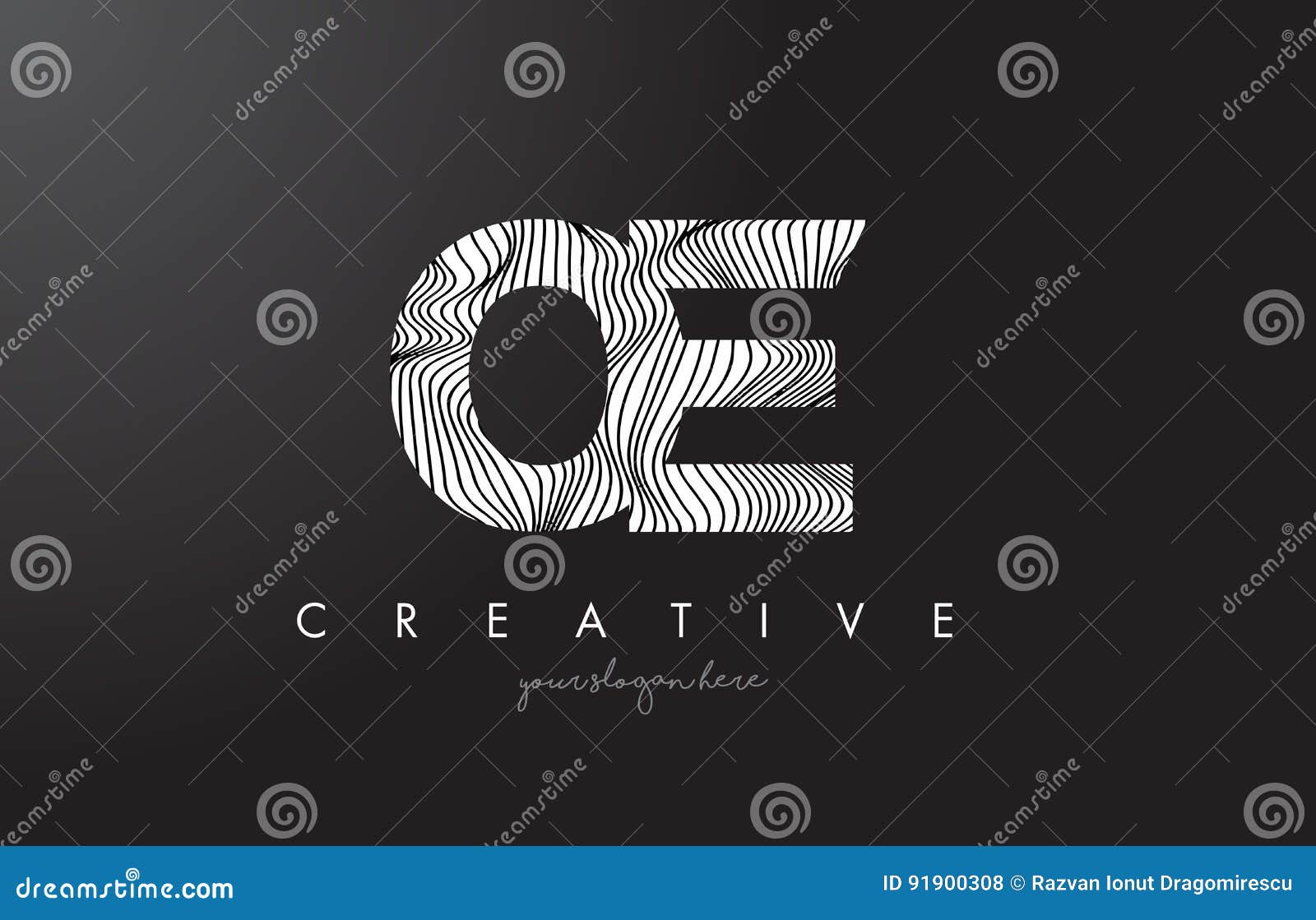 OE O E Letter Logo with Zebra Lines Texture Design Vector. Stock Vector ...