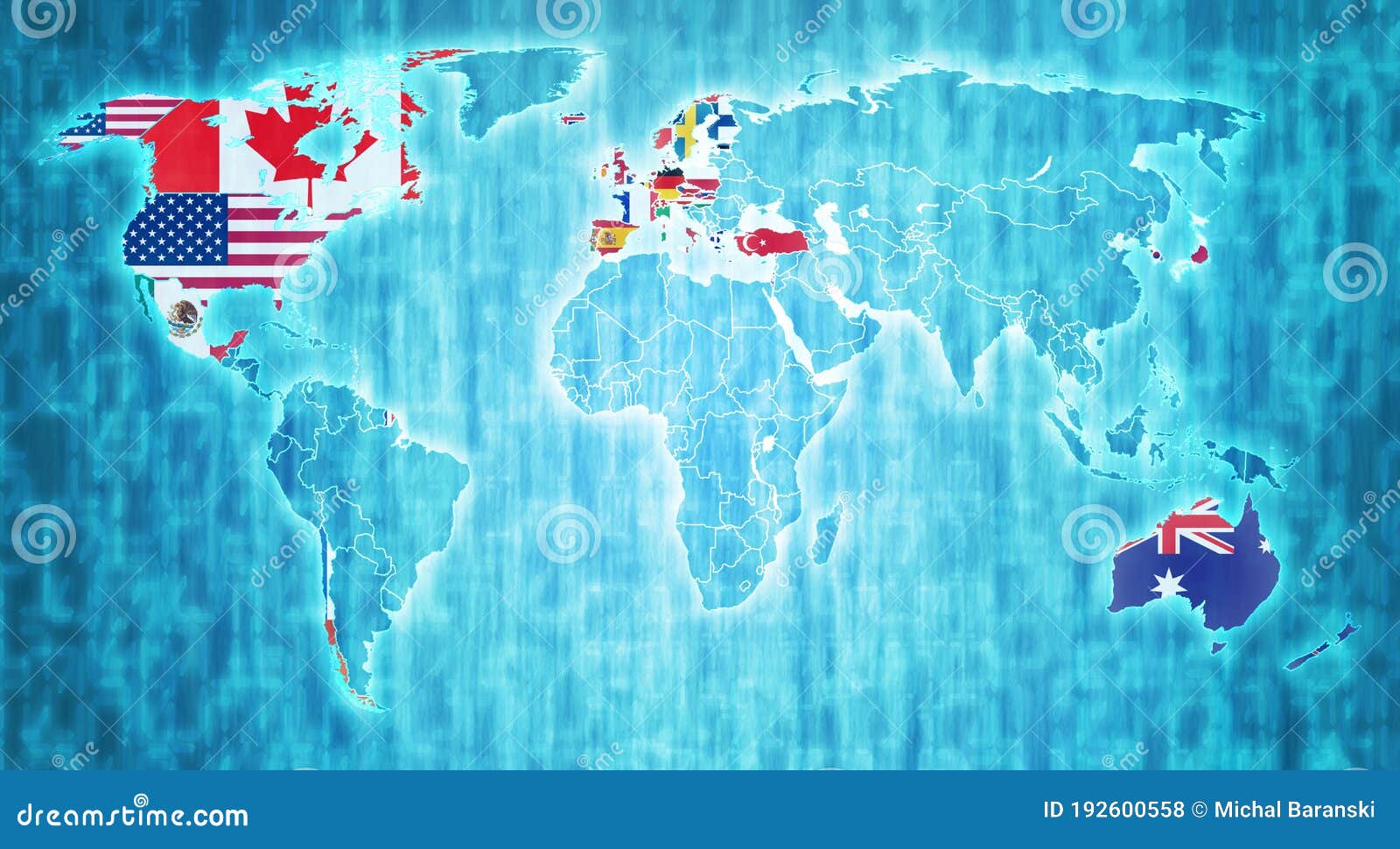 OECD Territory on World Map Stock Illustration - Illustration of path ...