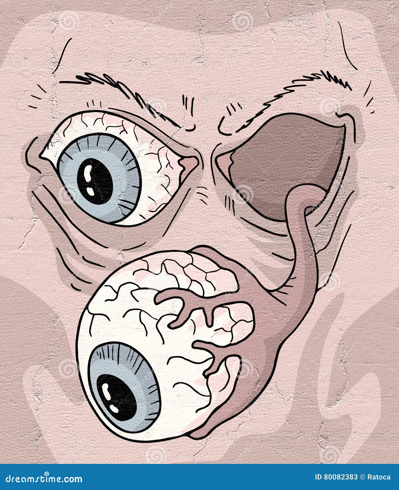 Oeil imaginatif de monstre illustration stock. Illustration of ...