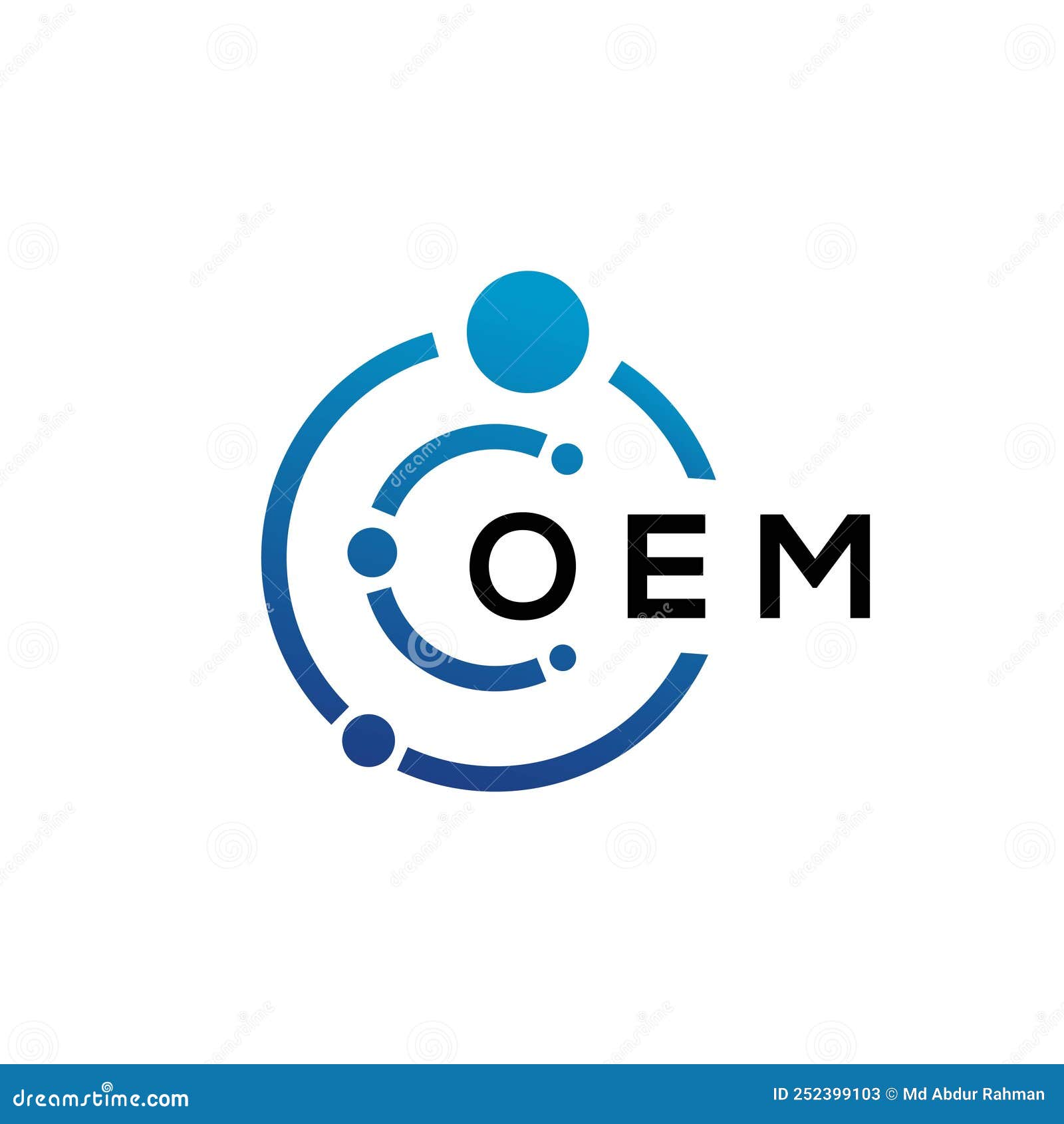 OEM Letter Technology Logo Design on White Background. OEM Creative ...