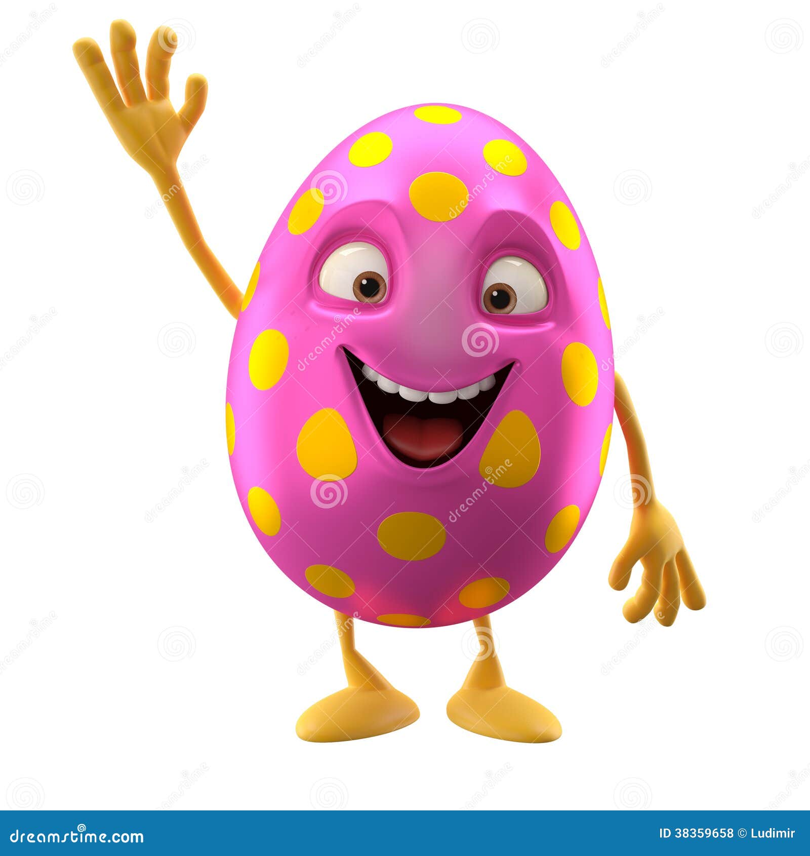 Oeuf De Pâques De Sourire Personnage De Dessin Animé 3d Drôle