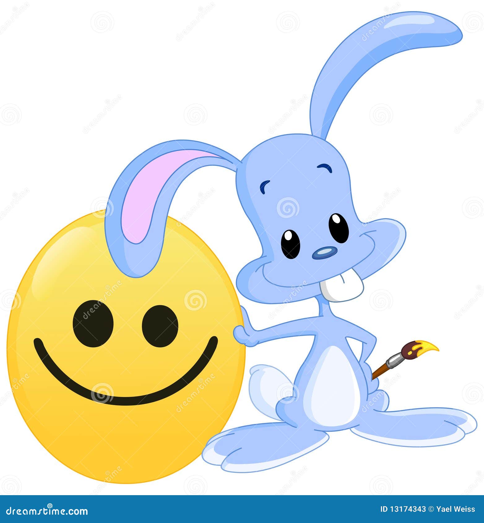 Oeuf De Smiley De Pâques Peint Par Lapin Illustration de Vecteur ...