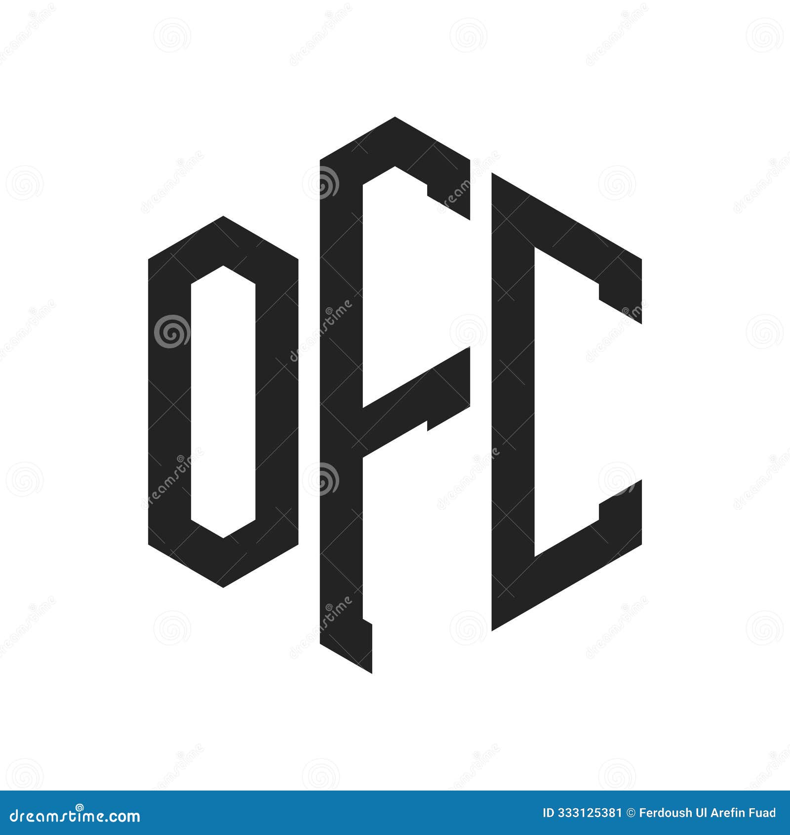 OFC Logo Design. Initial Letter OFC Monogram Logo Using Hexagon Shape ...